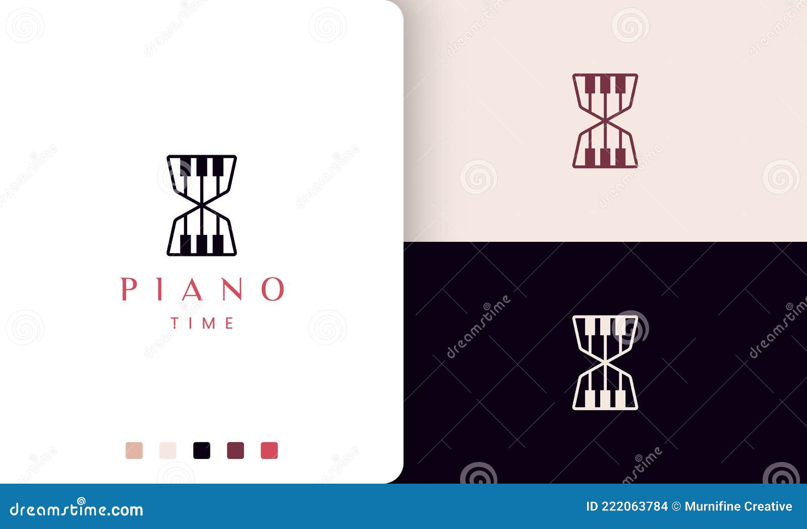 Simple and Modern Piano Time Logo or Icon Stock Vector - Illustration ...