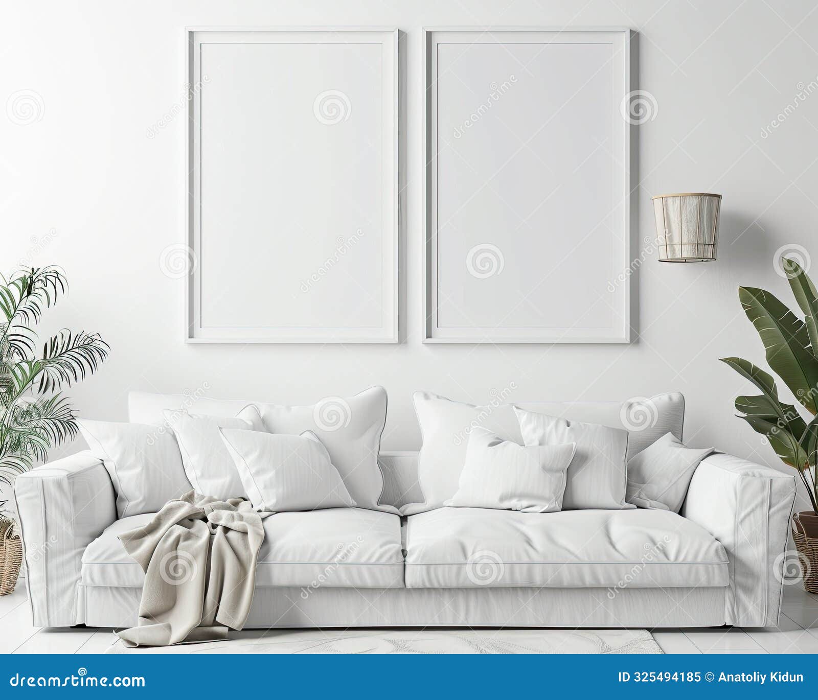 2 Simple Modern Picture Frames Side by Side in the Same Size on a White ...