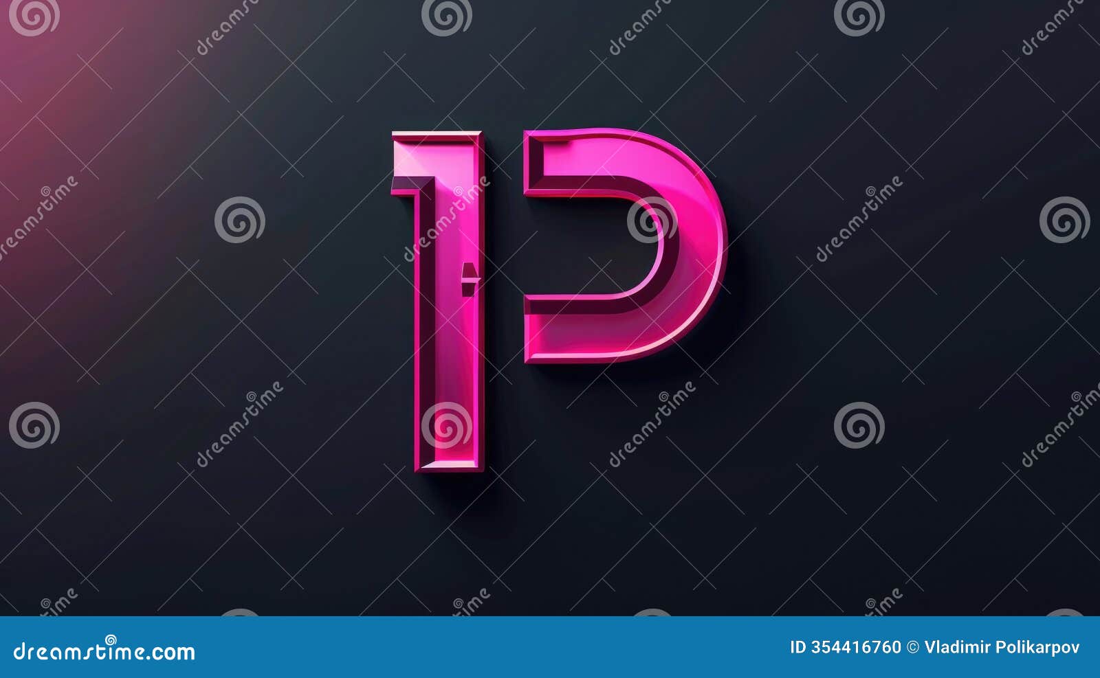 Simple and Modern Pink Letter P on a Black Background. Ideal for ...