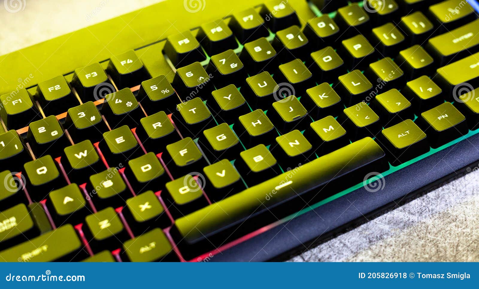 Backlit Mechanical Keyboard Numerical Buttons Detail Shot. Stock Photo ...