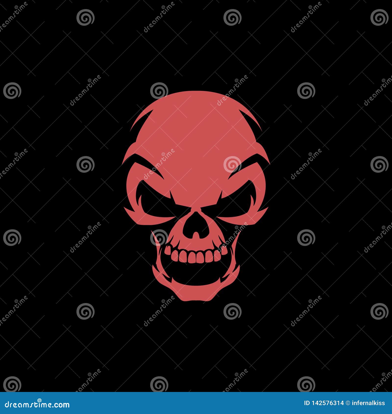 SIMPLE and MODERN SKULL HEAD with SMILE VECTOR TEMPLATE Stock Vector ...