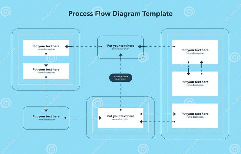 Simple Modern Template for Process Flow Diagram - Blue Version Stock ...
