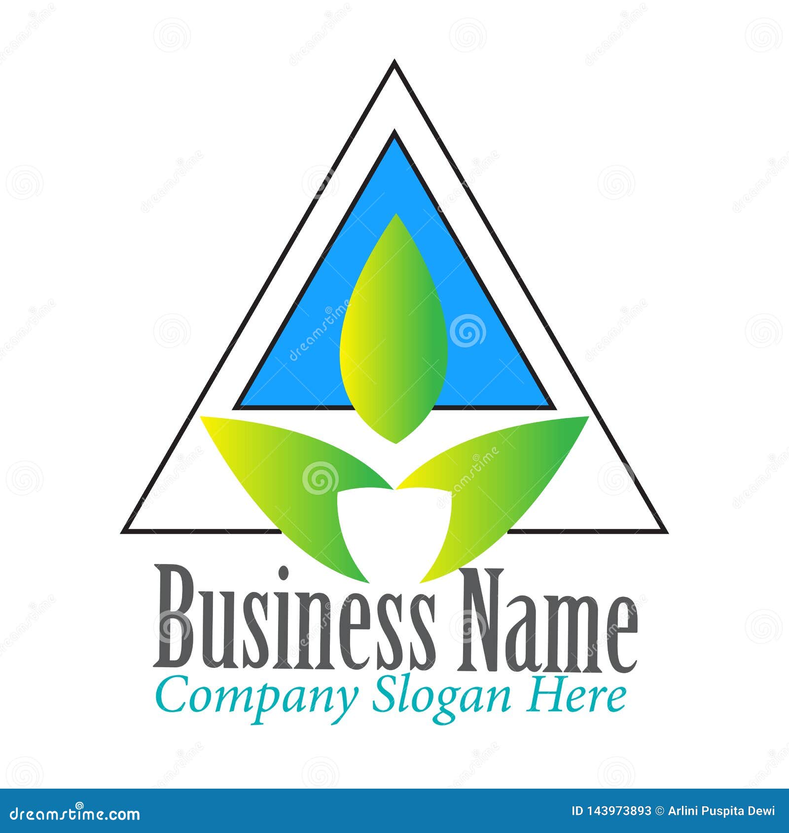 Simple Modern Triangle with Leaf Logo Design Inspiration Stock ...