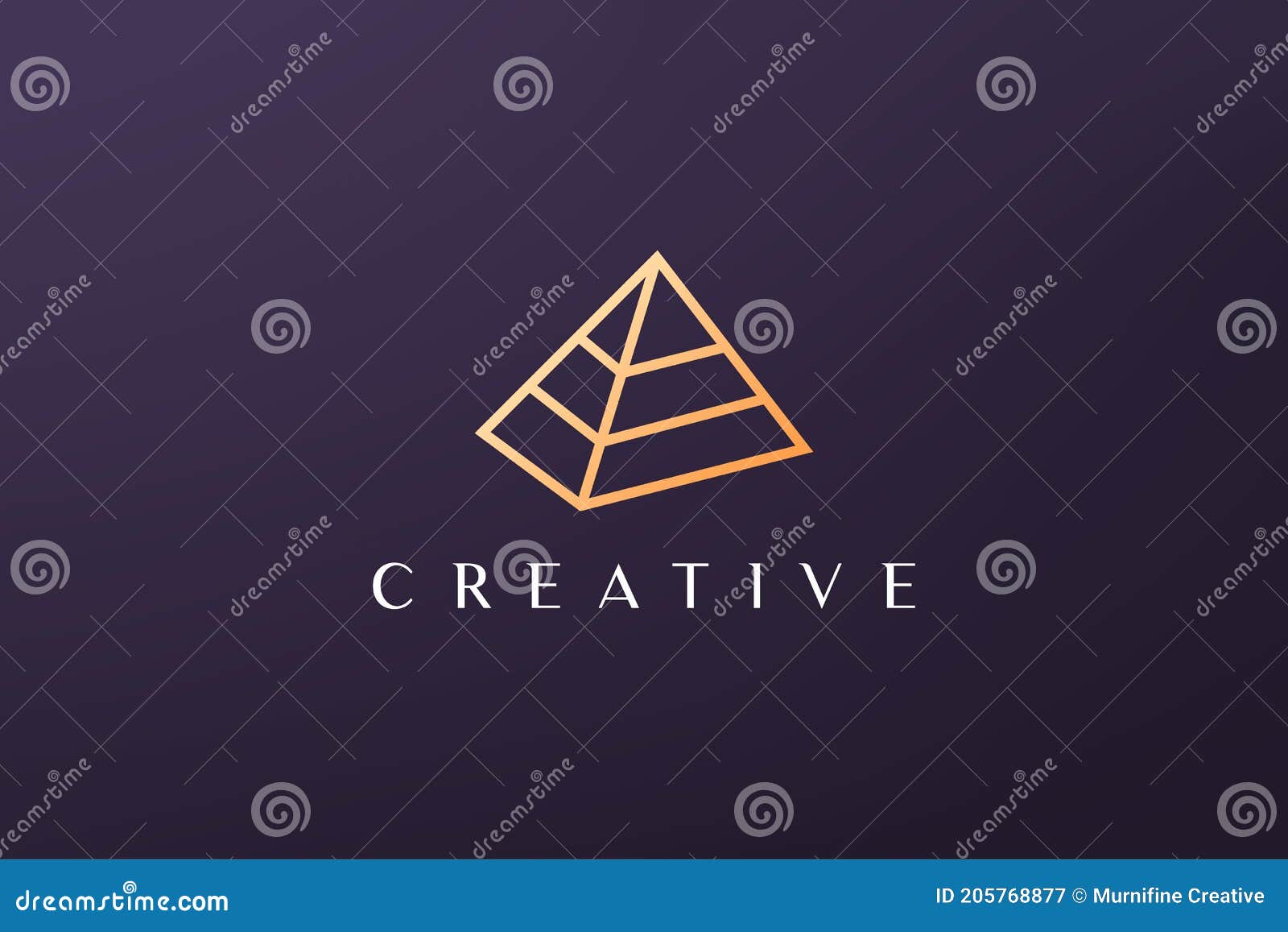 Simple and Modern Triangular Pyramid Logo in Luxurious Style Stock ...