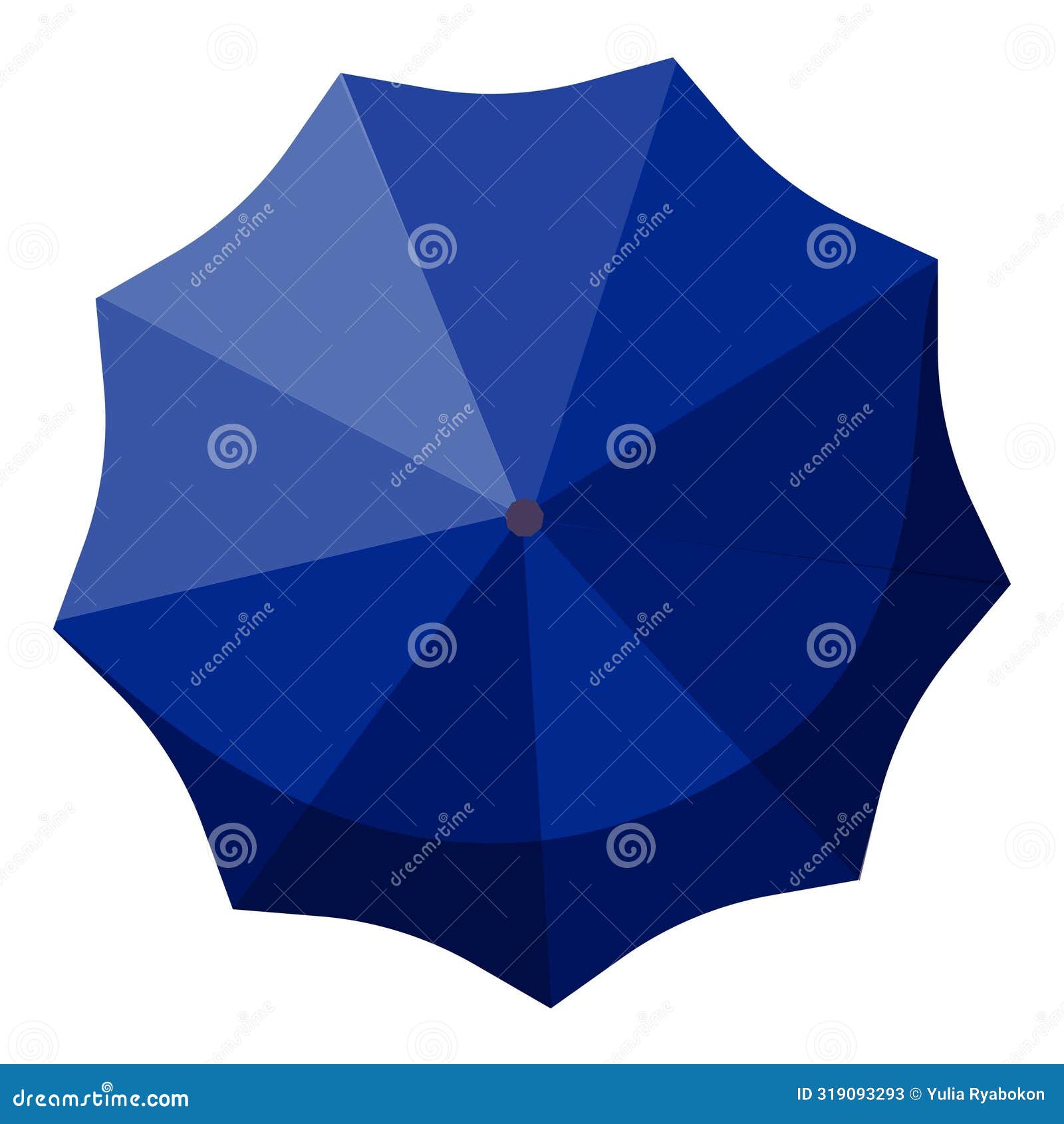 Vector Illustration of a Blue Umbrella Top View Stock Vector ...