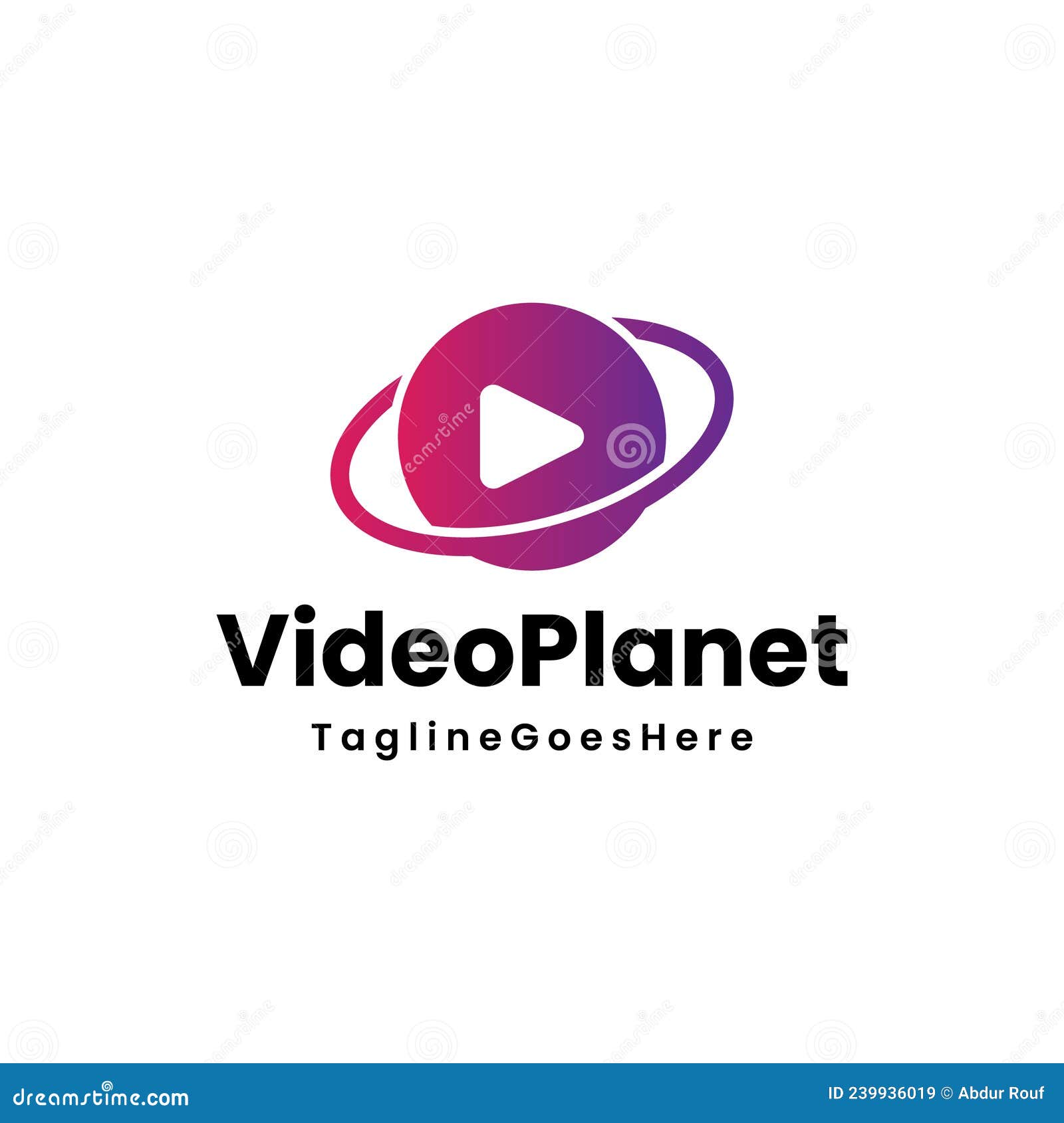 Video planet logo design stock vector. Illustration of orbit - 239936019