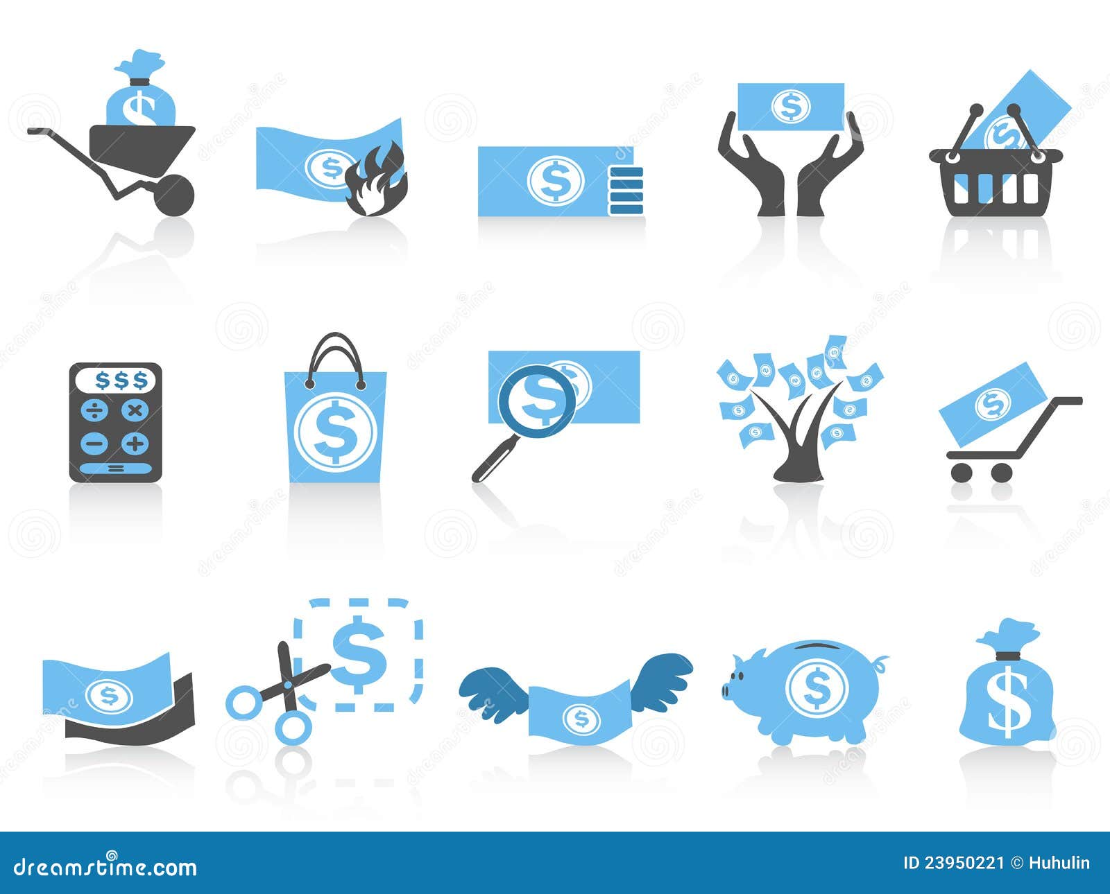 Simple Money Icon,blue Series Stock Vector - Illustration of money ...