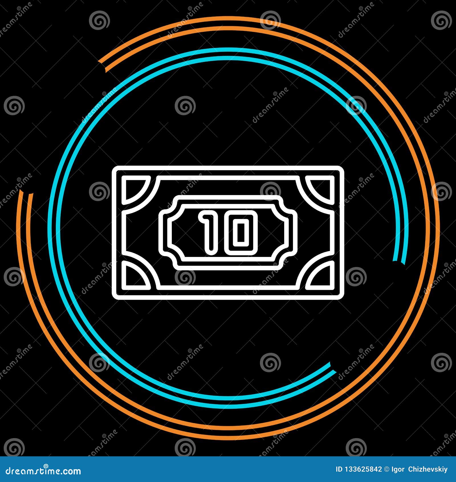 Simple Money Thin Line Vector Icon Stock Vector - Illustration of ...