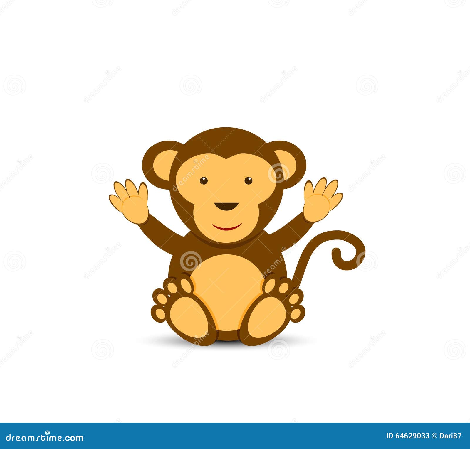 Simple Monkey Line Side View Silhouette Logo Design Cartoon Vector ...