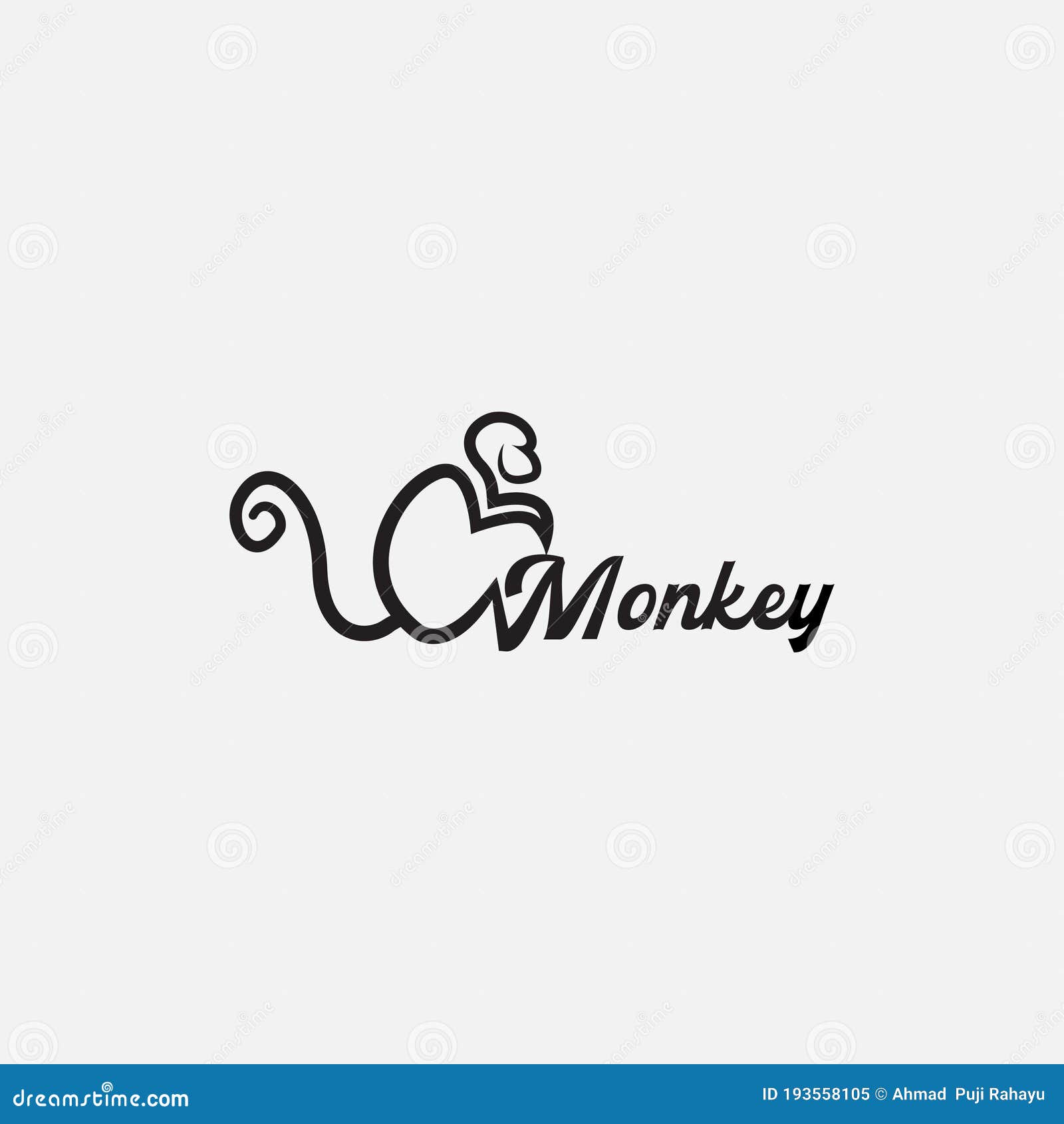 Monkey Side View Line Icon Vector Illustration | CartoonDealer.com ...