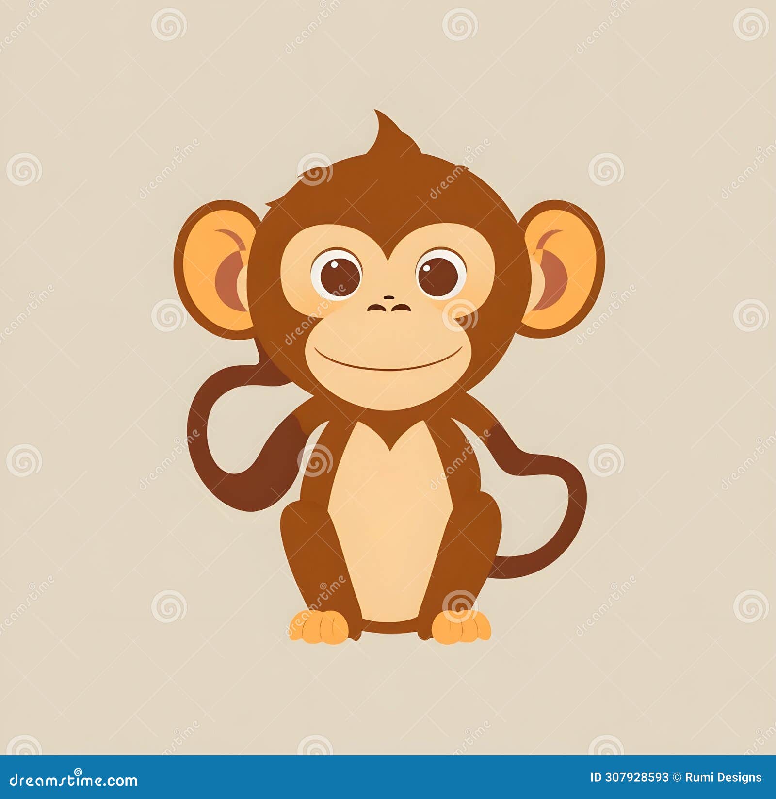 Simple monkey vector art stock illustration. Illustration of simple ...