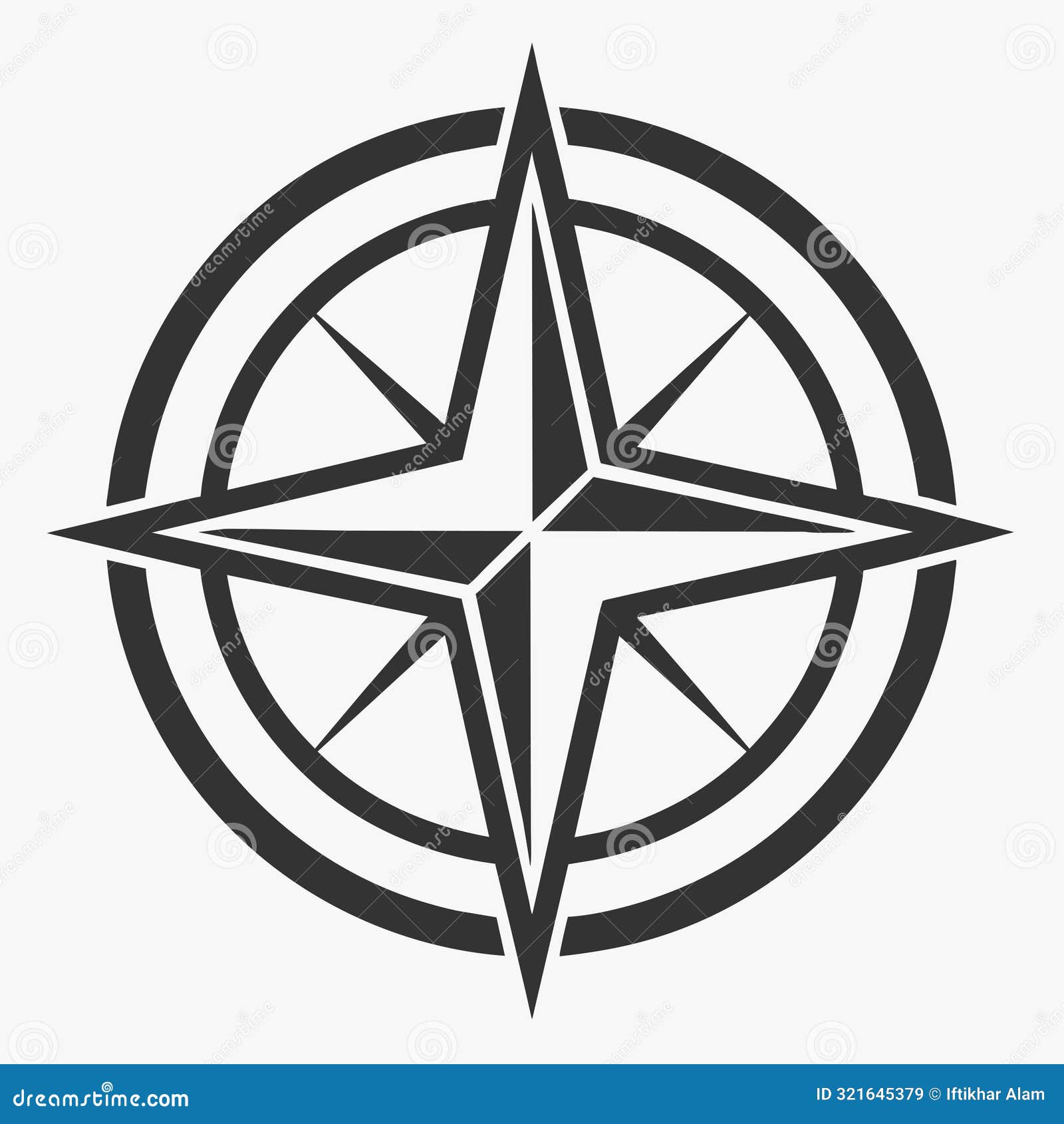 A Simple, Monochromatic Compass Design Featuring an Eight-pointed Star ...