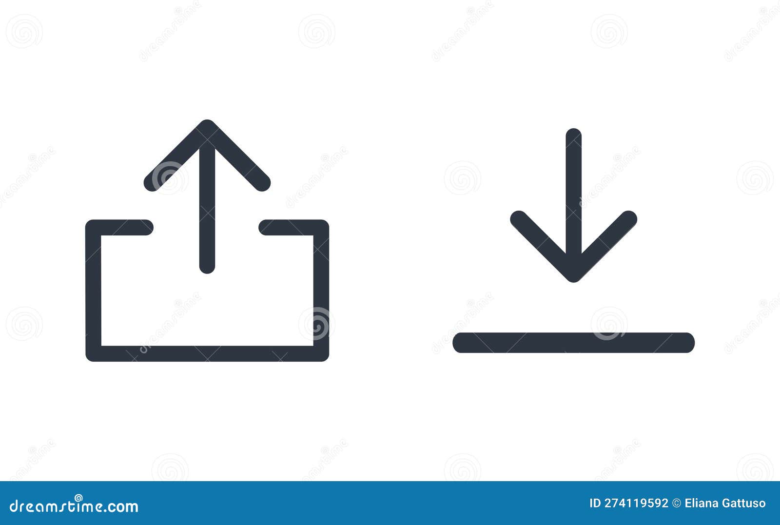 Simple Monochromatic Export and Import Symbol for Digital Use. Stock ...