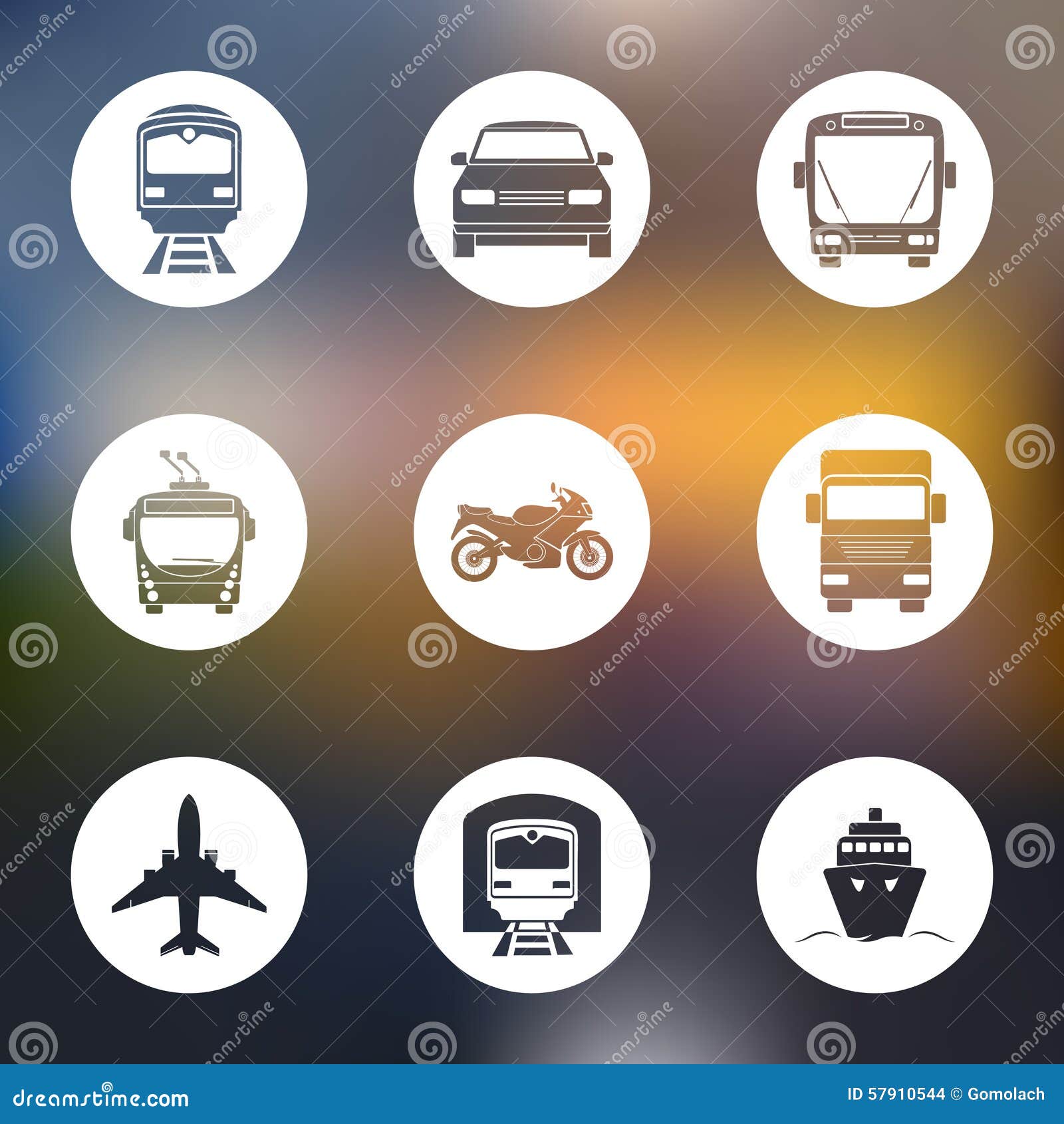 Transport Icons. Thin Line Pictograms Cartoon Vector | CartoonDealer ...
