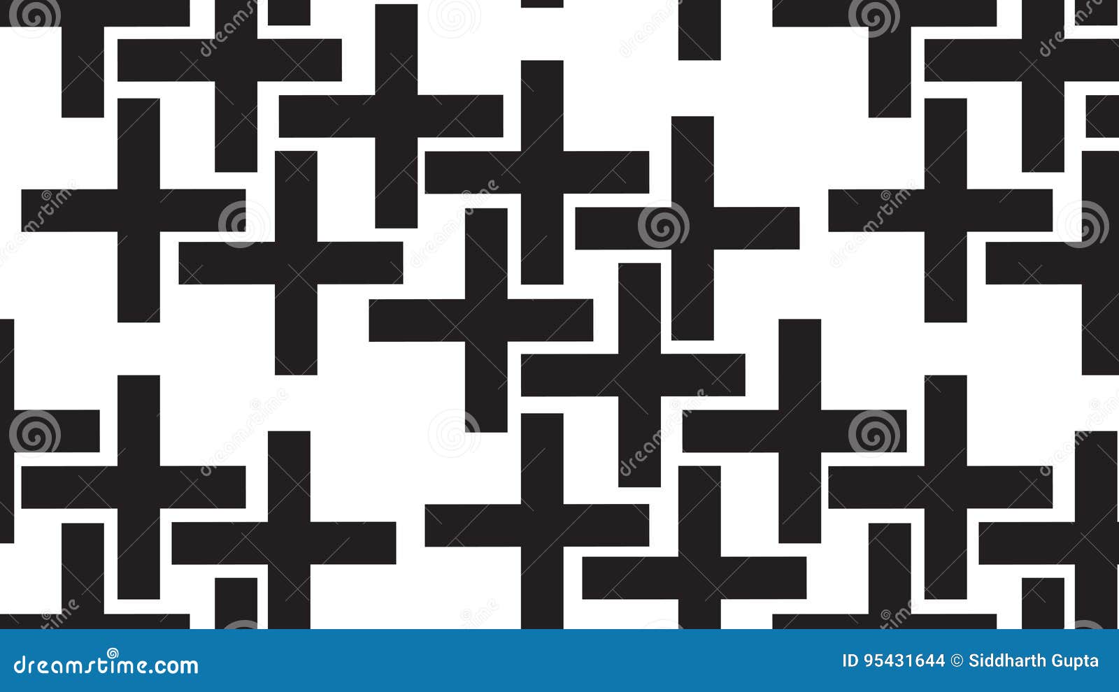 Simple Monochrome Abstract Plus Sign Pattern Stock Illustration ...