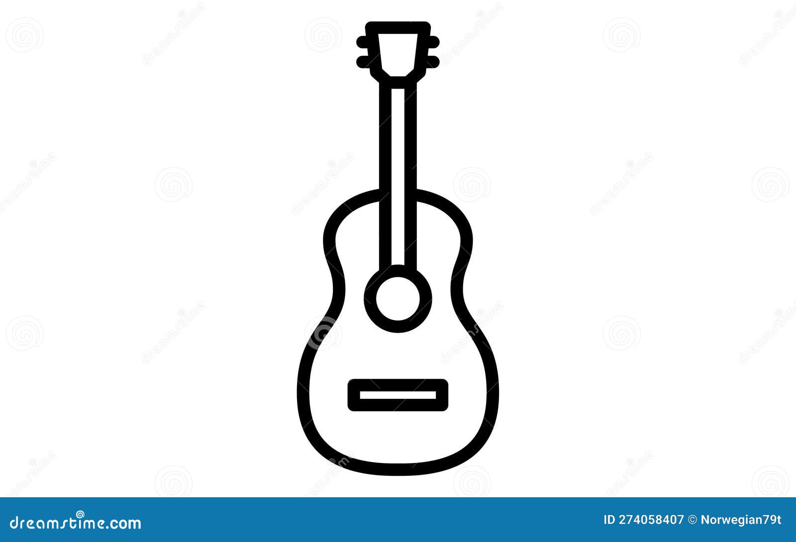 Simple Monochrome Acoustic Guitar Icon Stock Vector - Illustration of ...