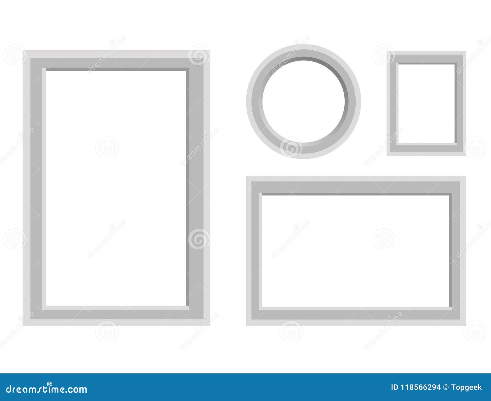 Simple Monochrome Frames Vector Set Stock Vector - Illustration of ...