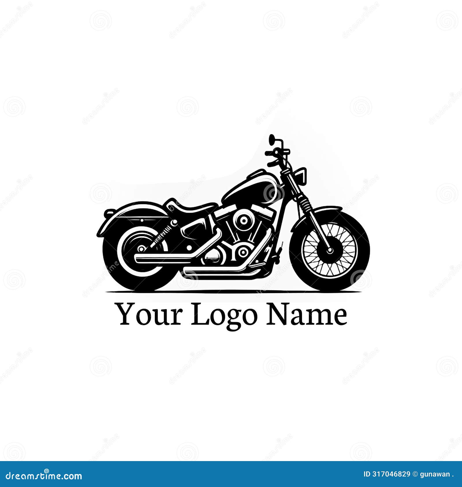 Simple Monochrome Harley Logo Design for Motorcycle Community Stock ...