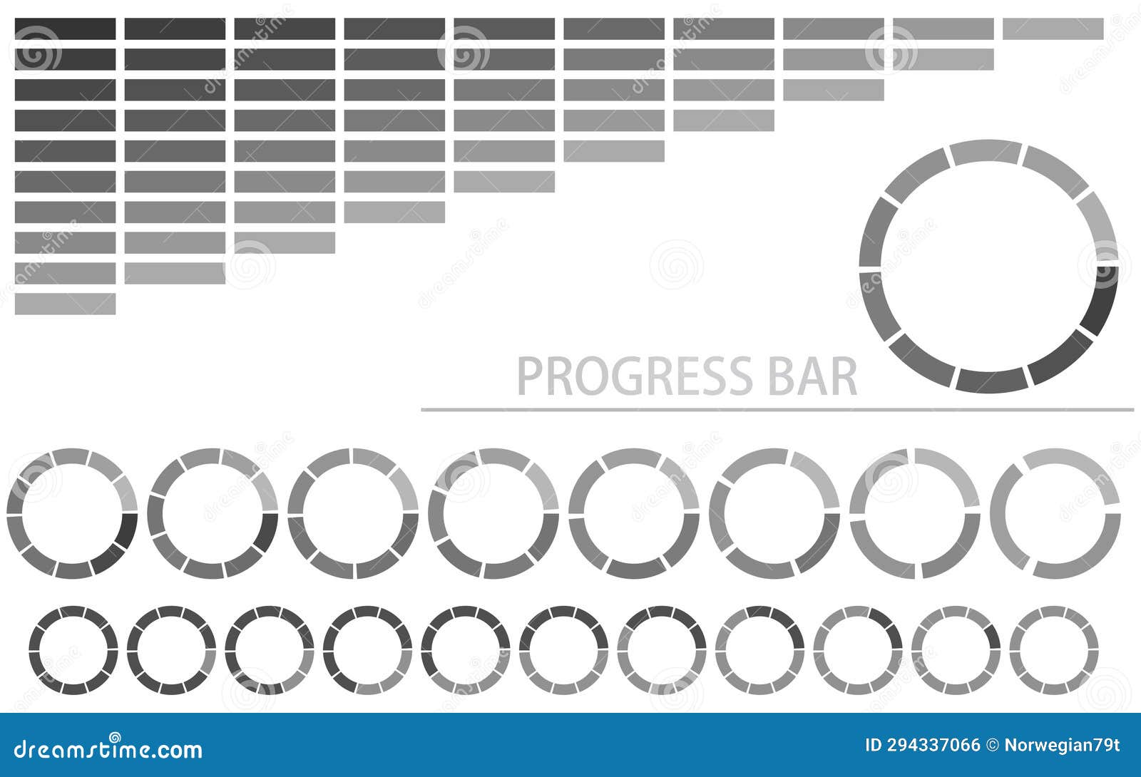 Simple Monochrome Progress Bar, Infographic Stock Vector - Illustration ...