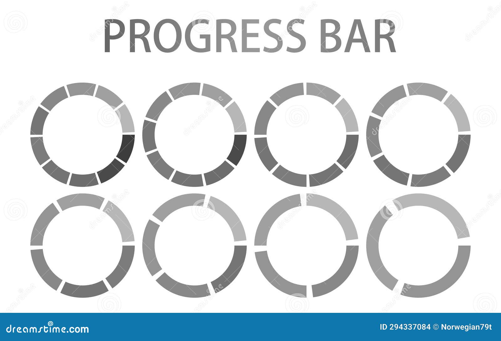 Simple Monochrome Progress Bar, Infographic Stock Vector - Illustration ...