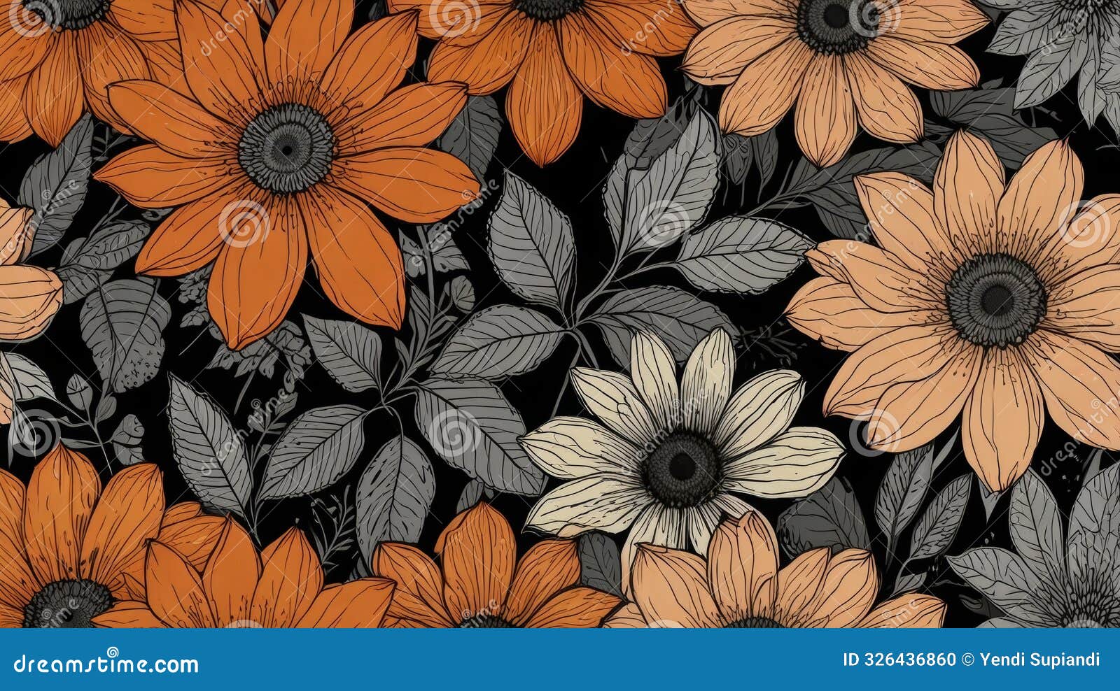 Simple Monochrome Two-tone Orange and White Seamless Pattern with ...