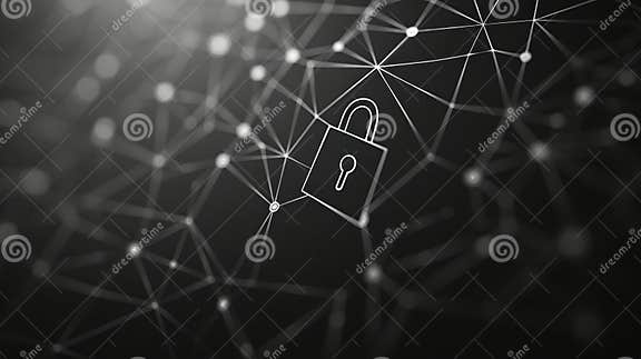 Simple Monochrome Vector Background Featuring a Lock Symbol and ...