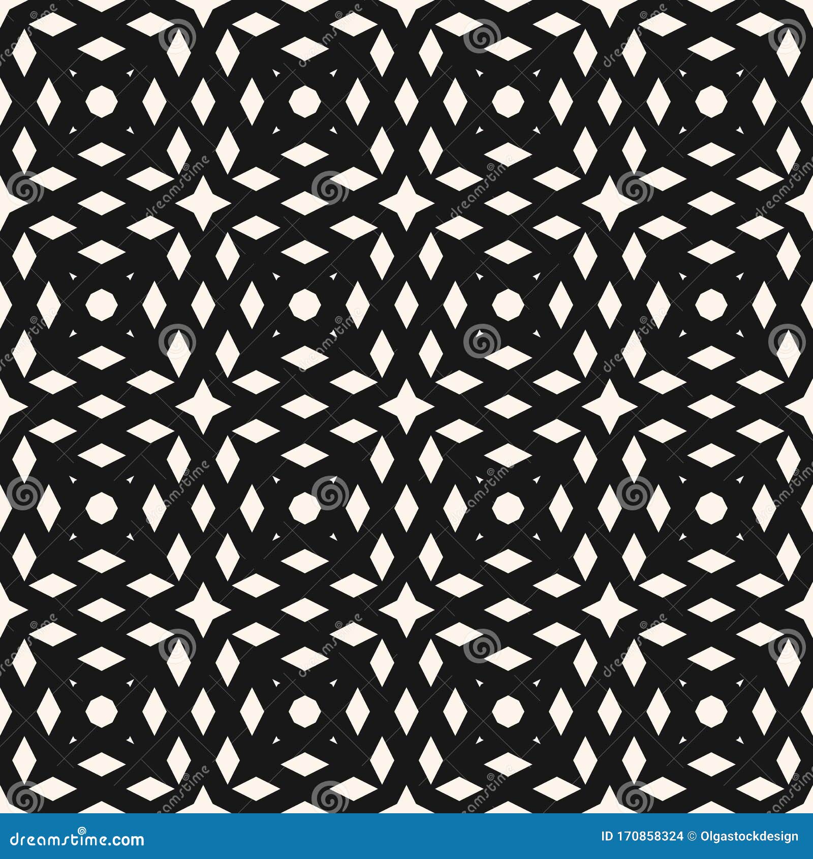 Simple Monochrome Vector Geometric Seamless Pattern. Repeat Design for ...