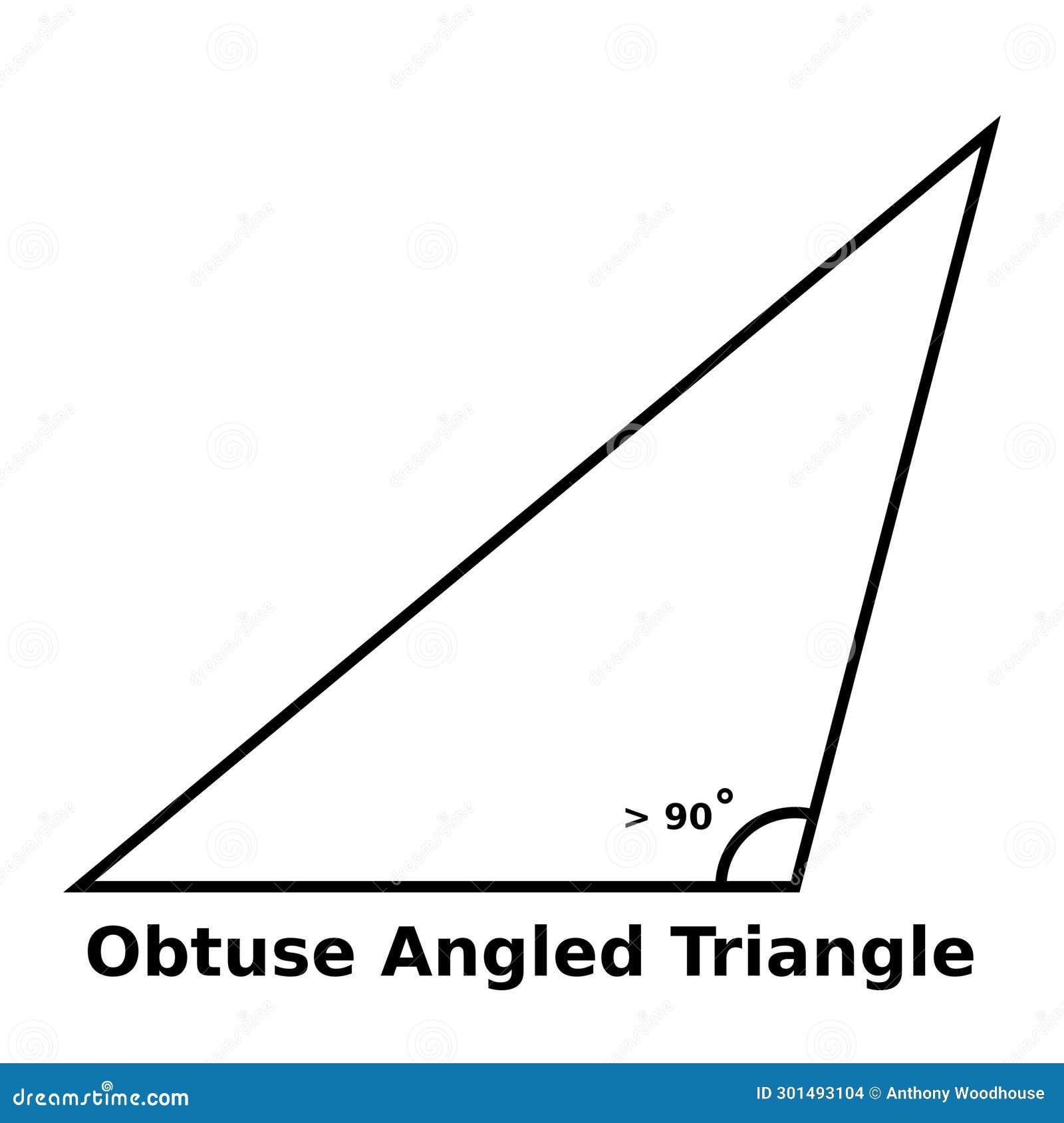 Simple Monochrome Vector Graphic of an Obtuse Angled Triangle. this is ...