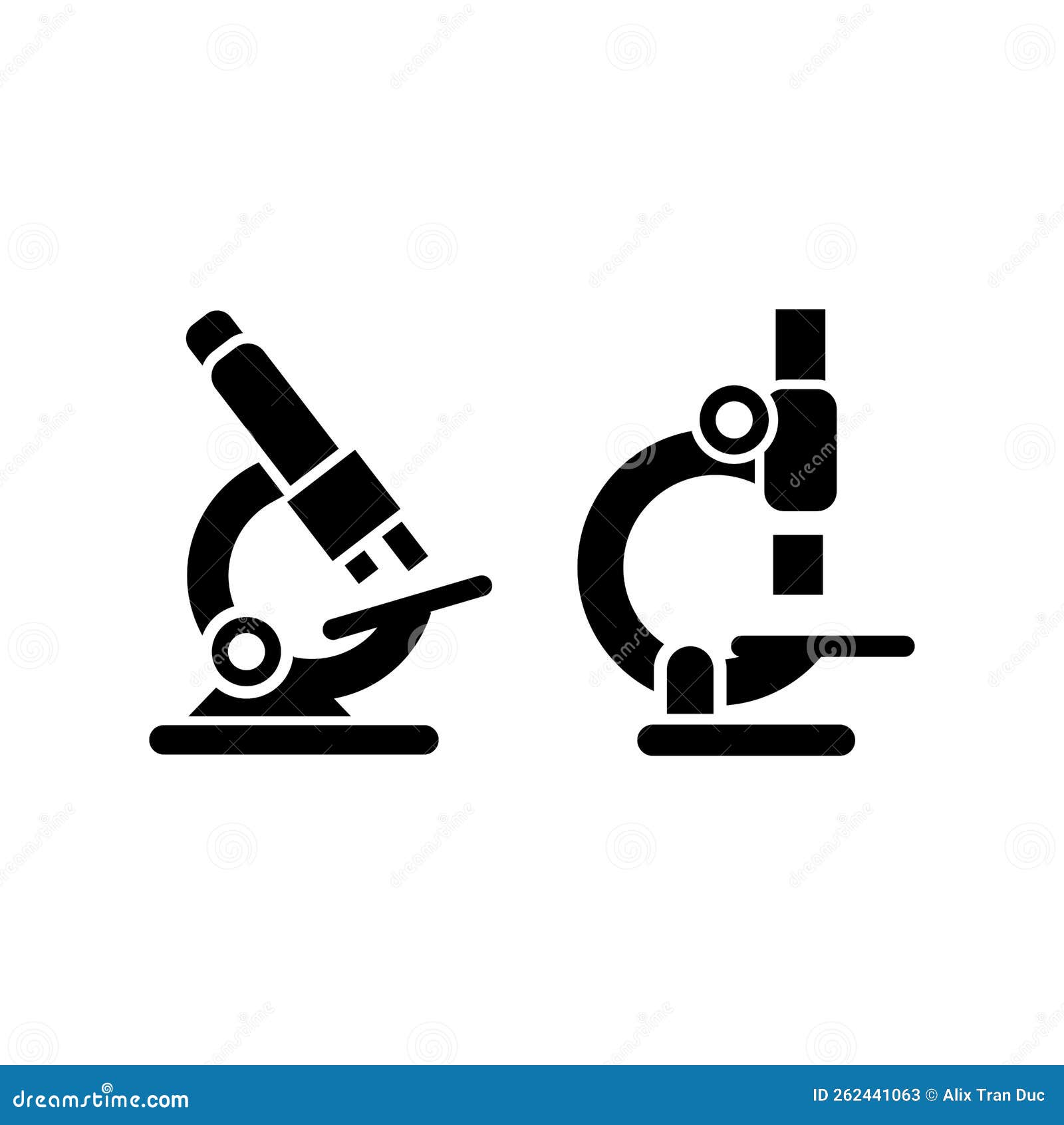 Simple Monocular Microscopes Icon Set Stock Vector - Illustration of ...