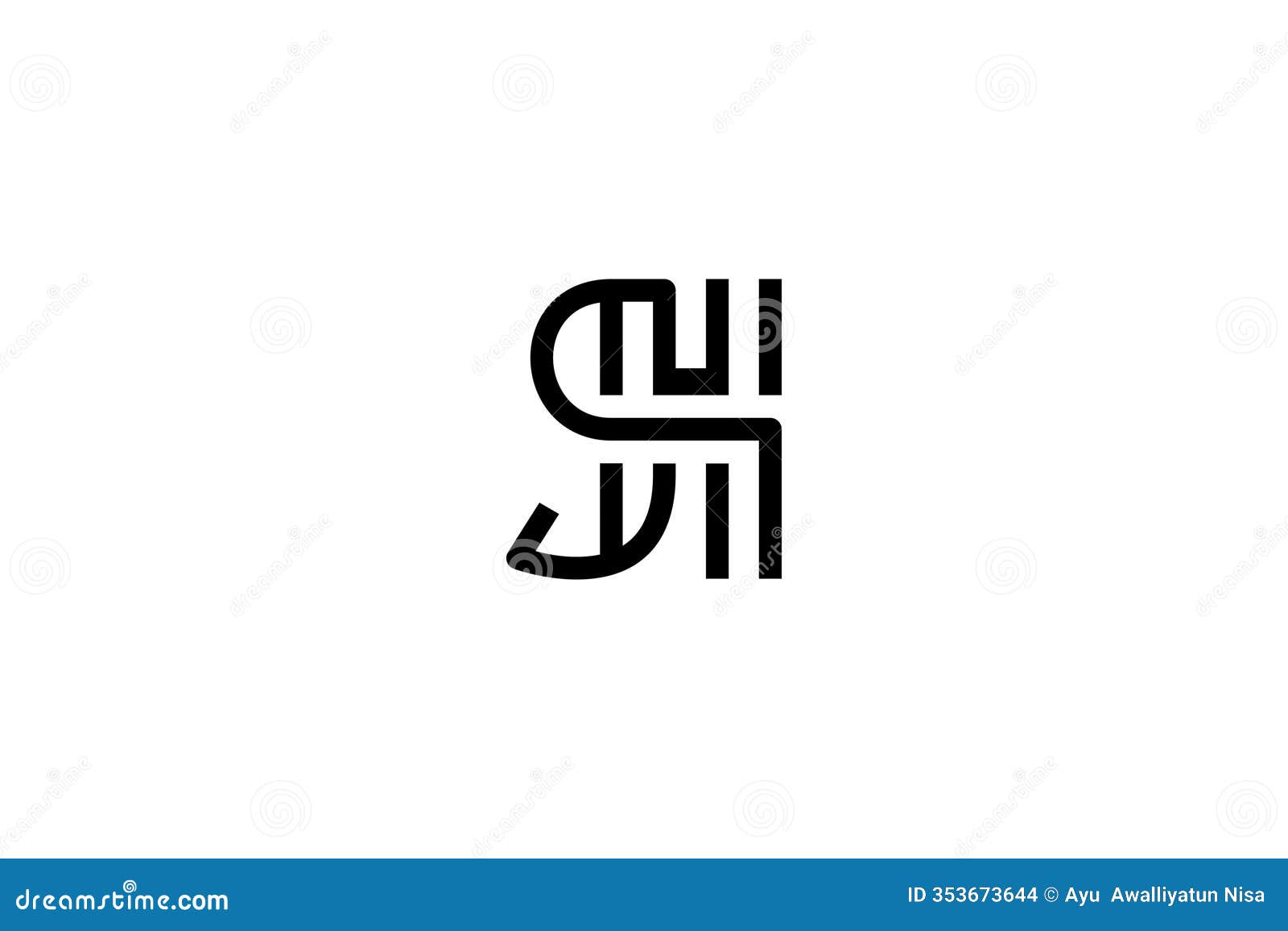 Simple Letter SH or HS Logo Design Vector Stock Illustration ...