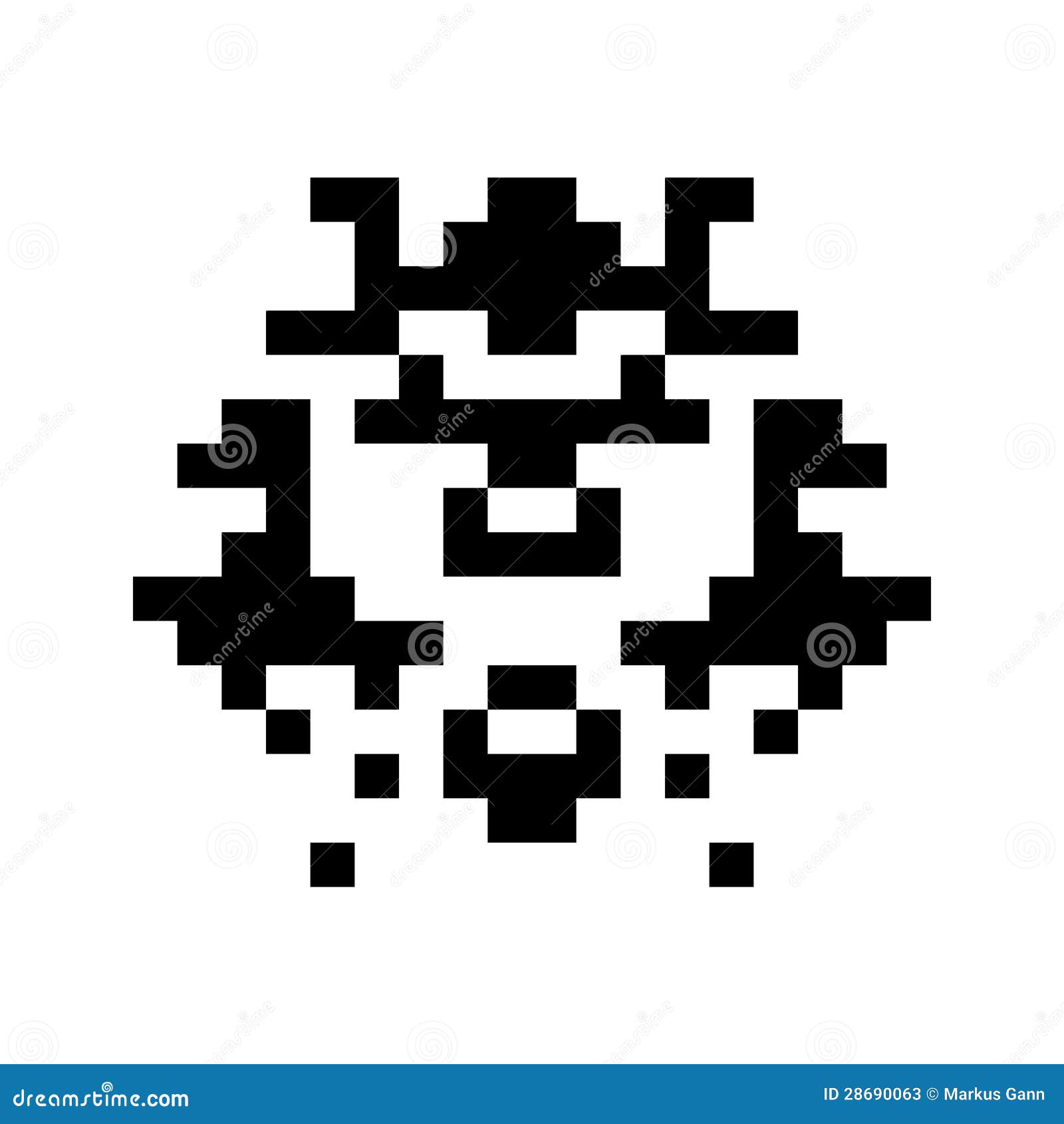 Simple monster pixel face stock illustration. Illustration of computer ...