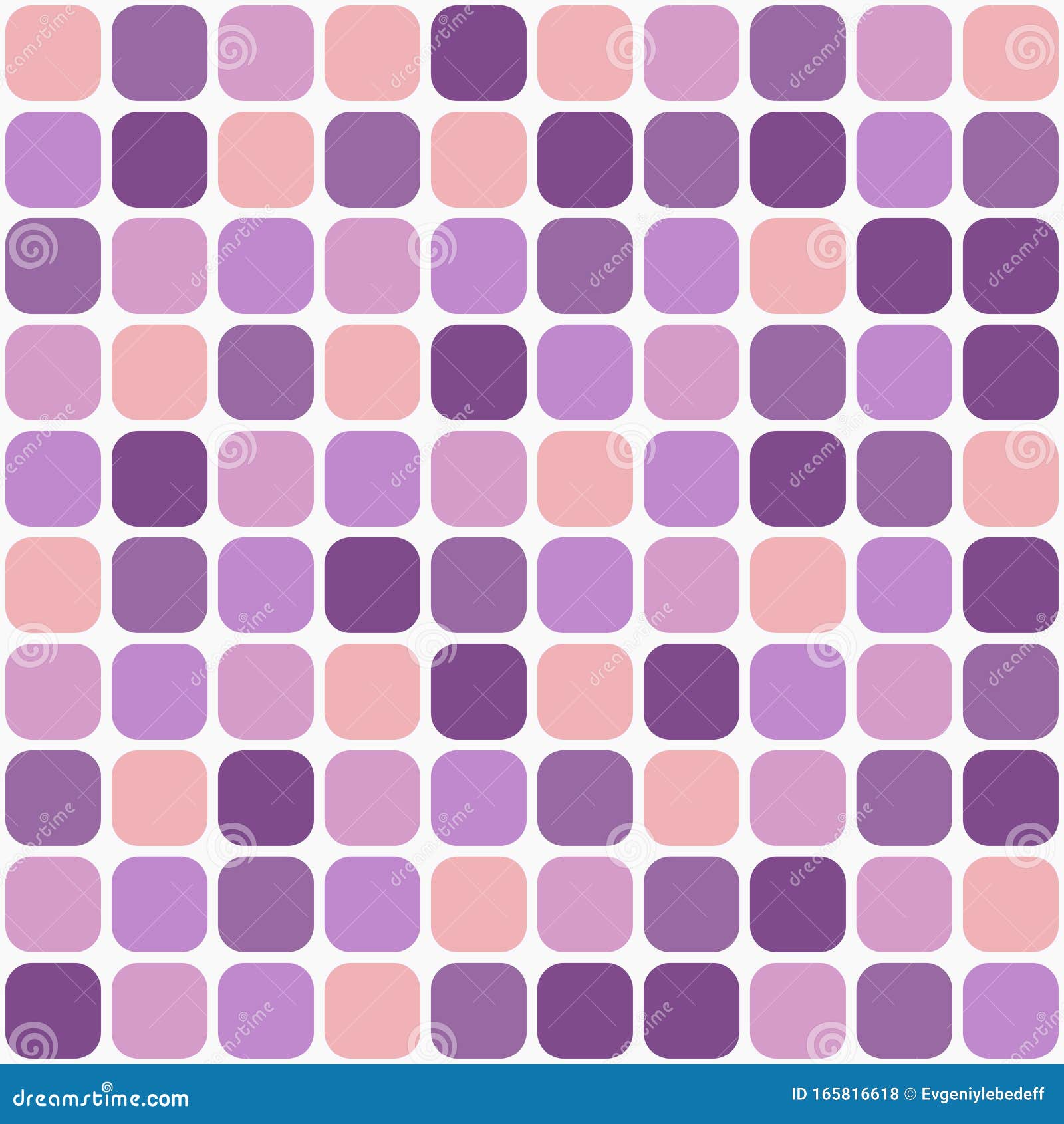Simple Mosaic Seamless Pattern. Rounded Squares. Nice Colors. Pink and ...