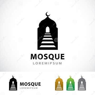 Simple Mosque Logo Design Template Stock Illustration - Illustration of ...