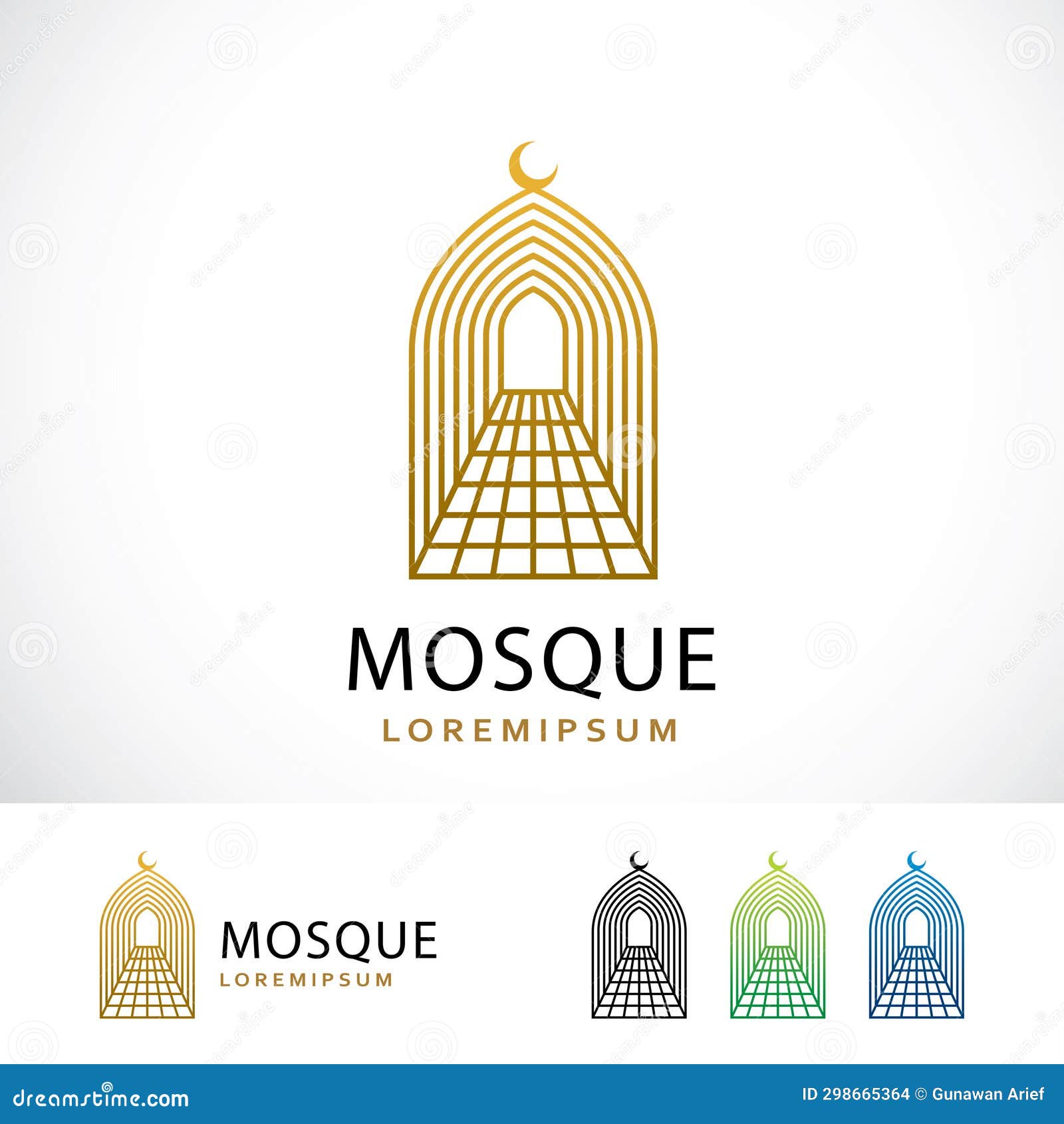 Simple Mosque Logo Design Template Stock Vector - Illustration of ...