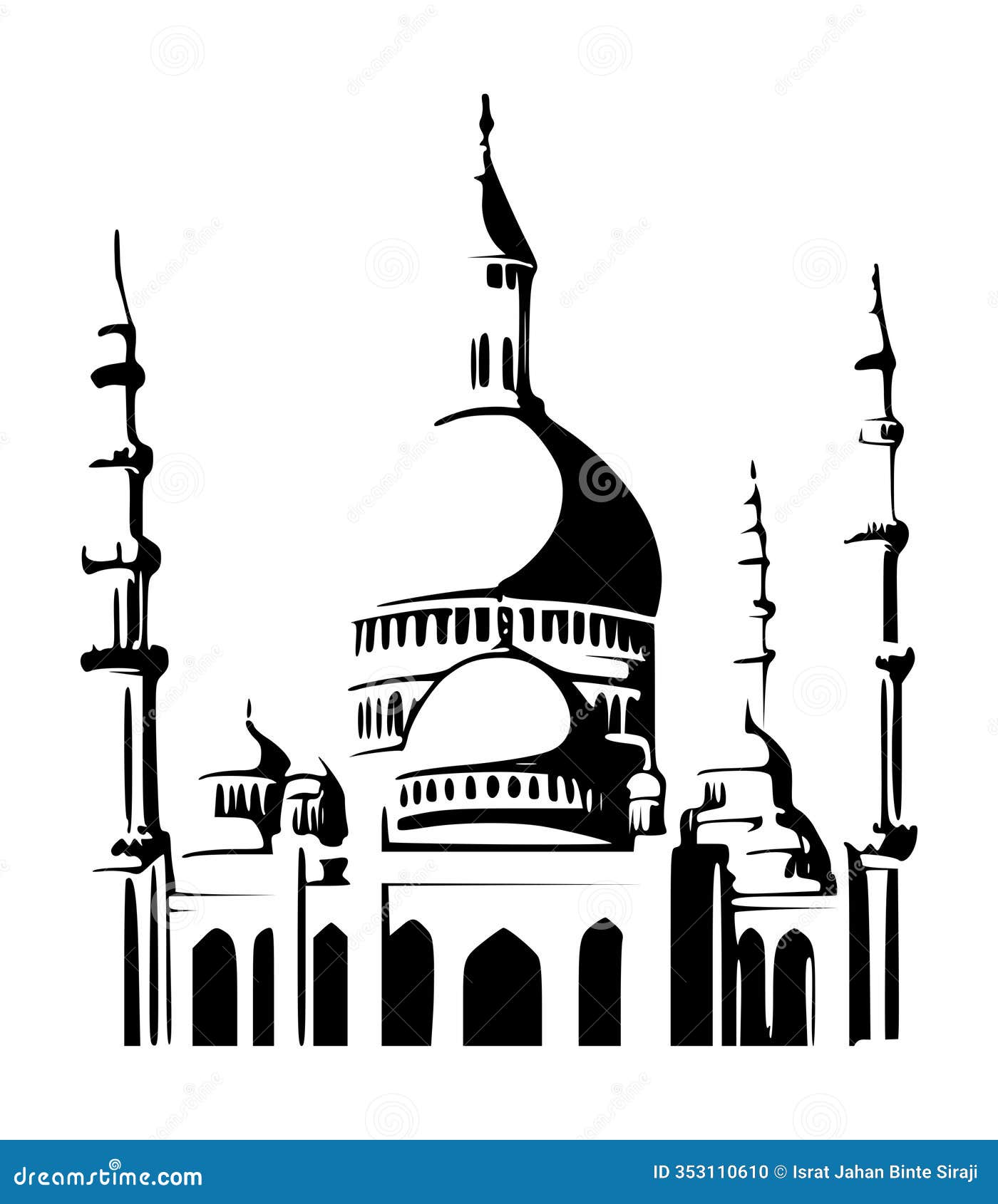Simple mosque vector icon stock illustration. Illustration of template ...