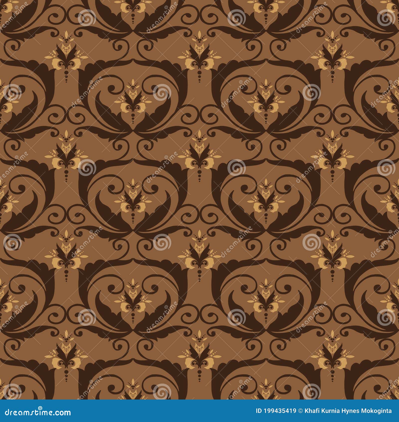 Simple Motifs In Parang Batik Style With Brown Background Design Vector ...