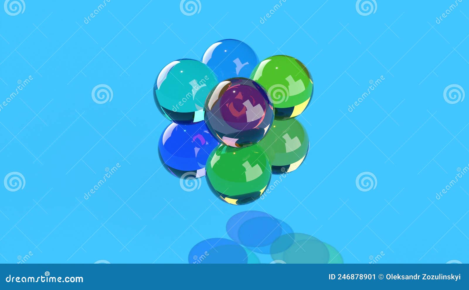 Simple Motion Graphic Color Spheres 3d Stock Illustration ...