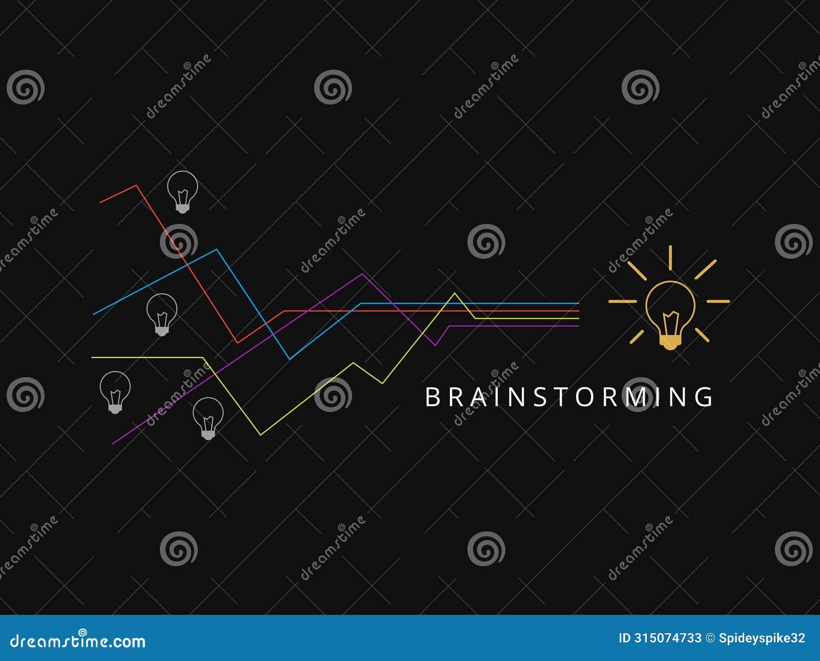 Simple Motivation Graphic on Dark Background. the Brainstorming Line ...