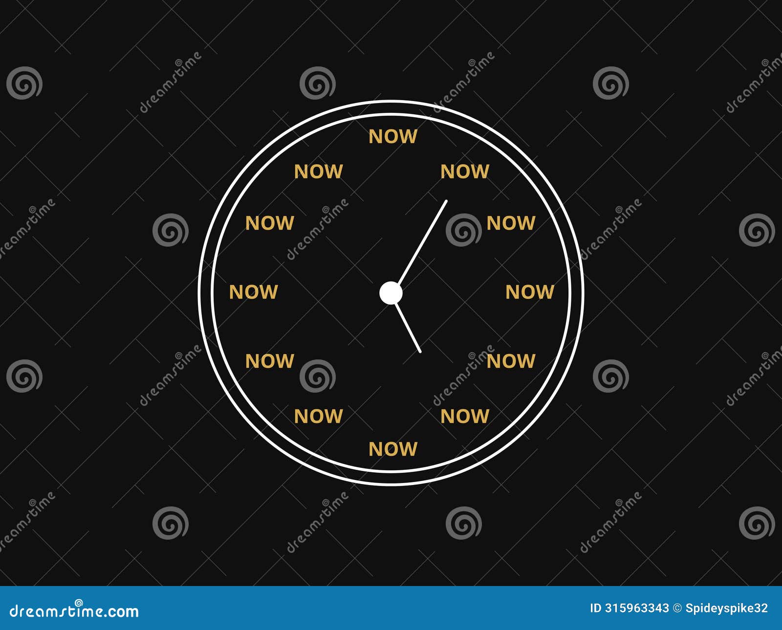 Simple Motivation Graphic on Dark Background. the Clock without Number ...