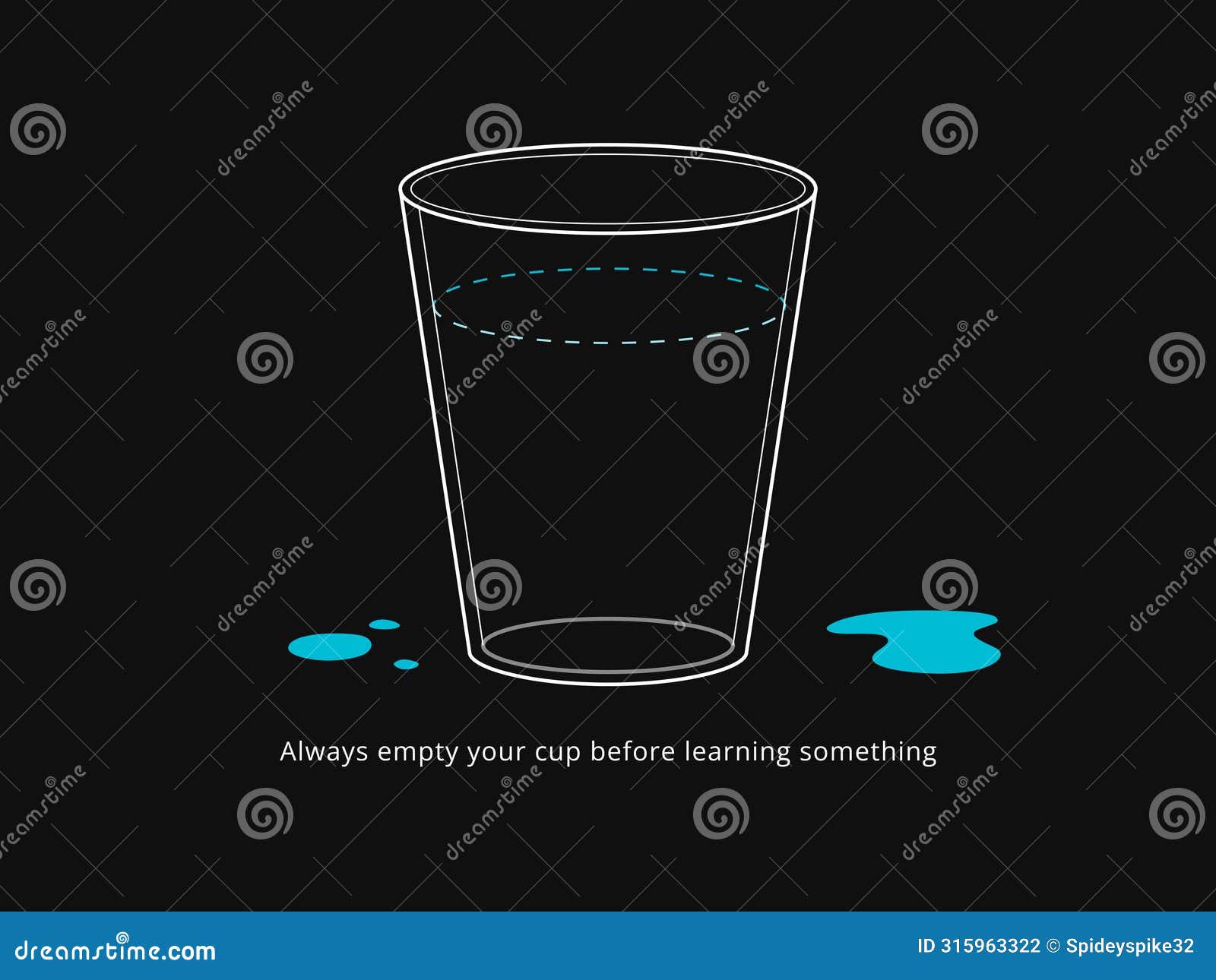 Simple Motivation Graphic on Dark Background. the Empty Glasses Stock ...