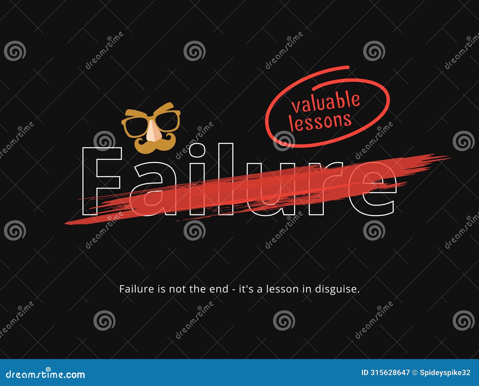 Simple Motivation Graphic on a Dark Background.the Failure Text Stock ...