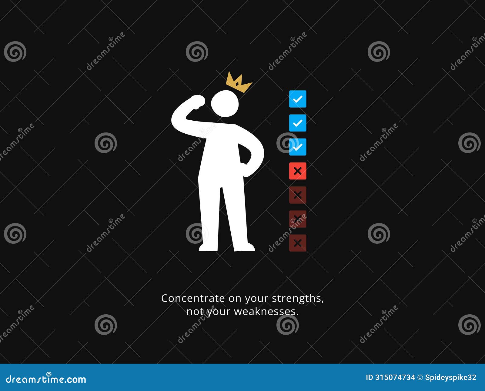 Simple Motivation Graphic on Dark Background. Focus on Strength Stock ...