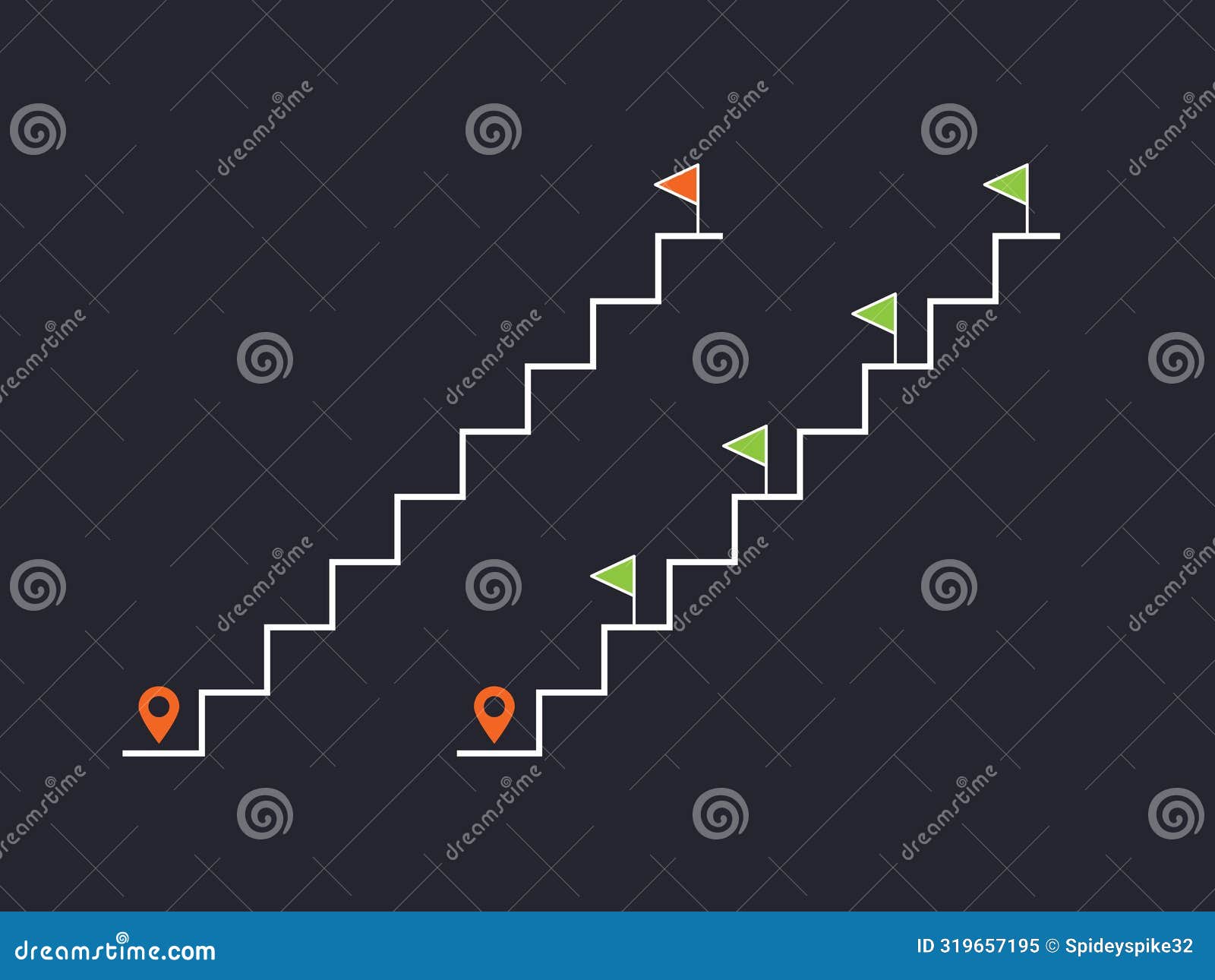 Simple Motivation Graphic on Dark Background. Long Step with Big Reward ...