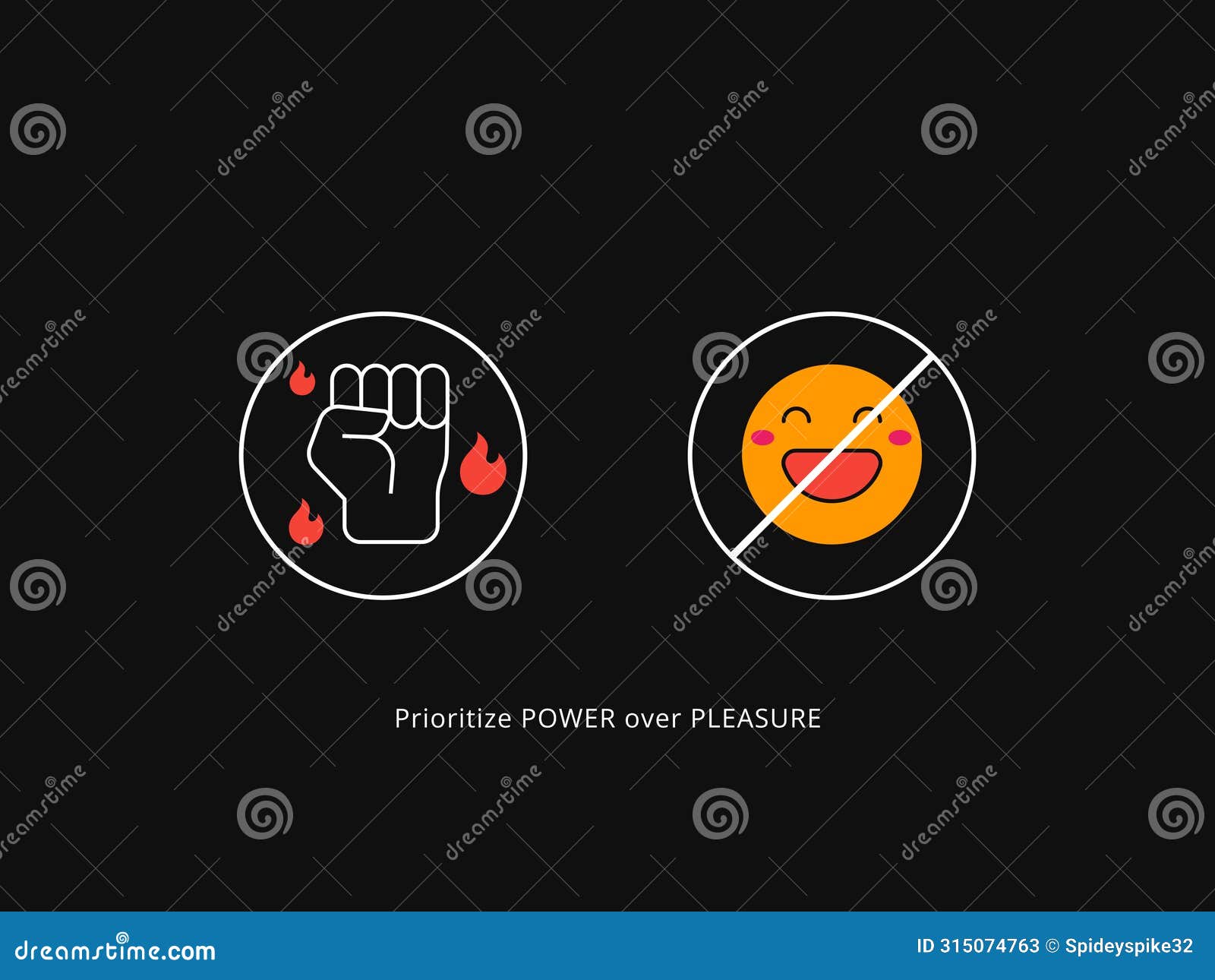 Simple Motivation Graphic on Dark Background. Prioritize the Power Over ...