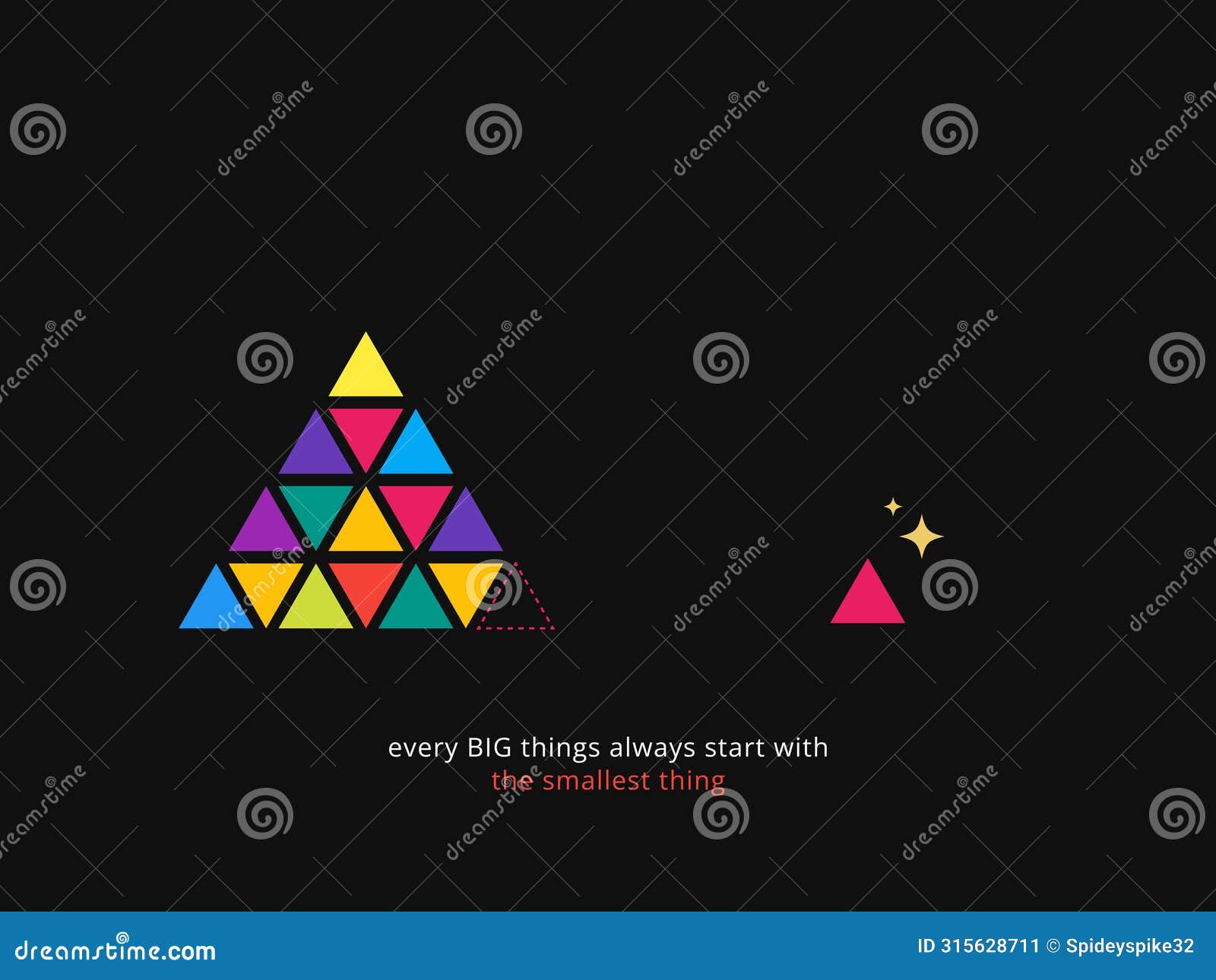Simple Motivation Graphic on a Dark Background. the Small Part of Big ...