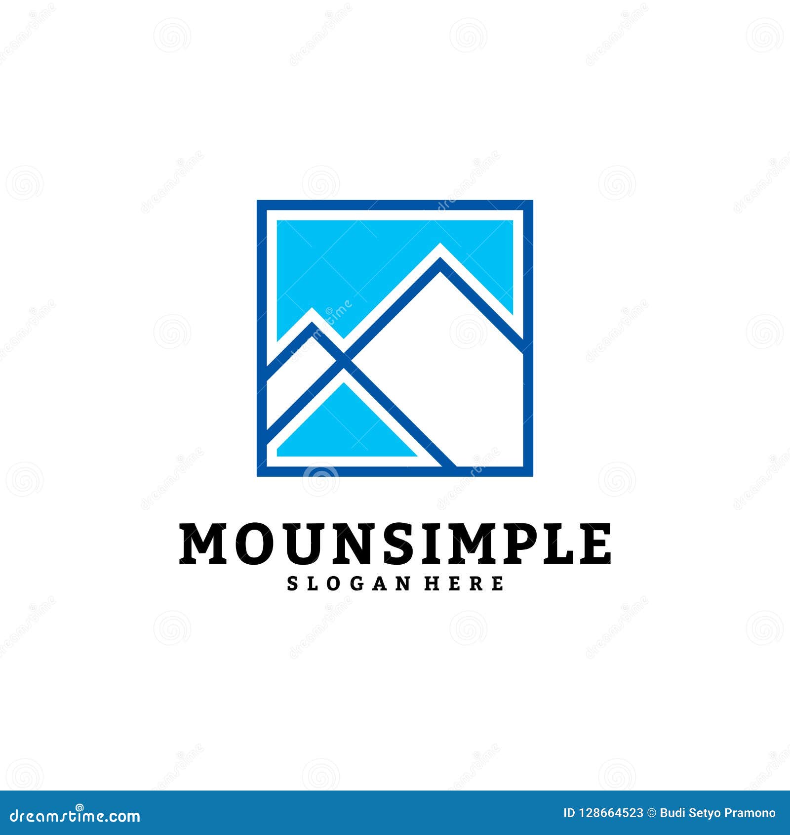 Simple Mountain Logo Vector Template Design, Mount in Box, a-initial ...