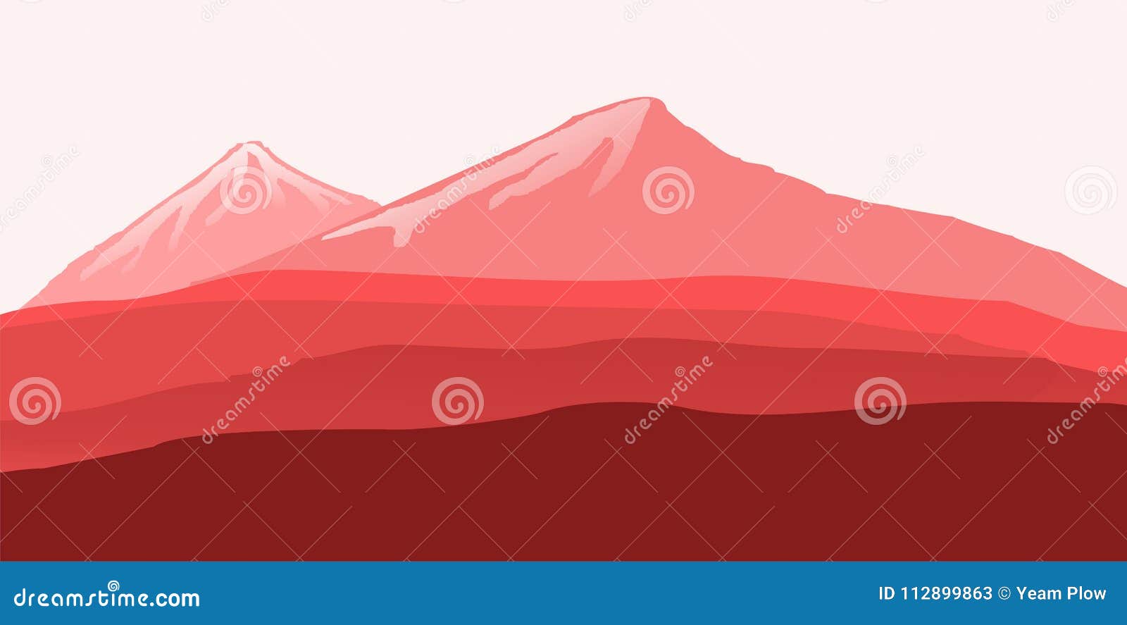 Simple Mountain with Terrain only Flat Landscape Stock Illustration ...