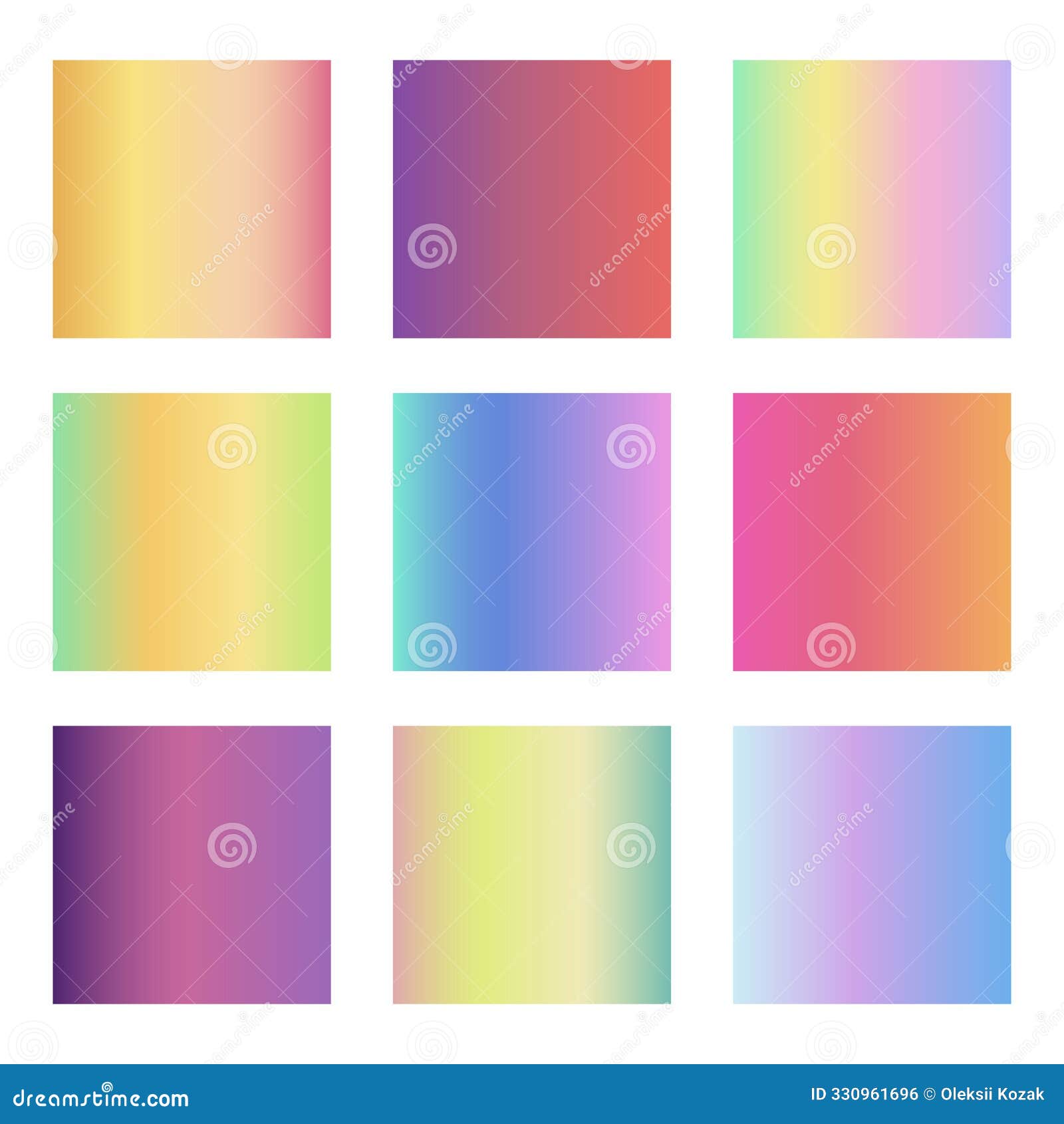 Simple Multicolored Shapes in a Gradient. Full Color Forms Stock Vector ...