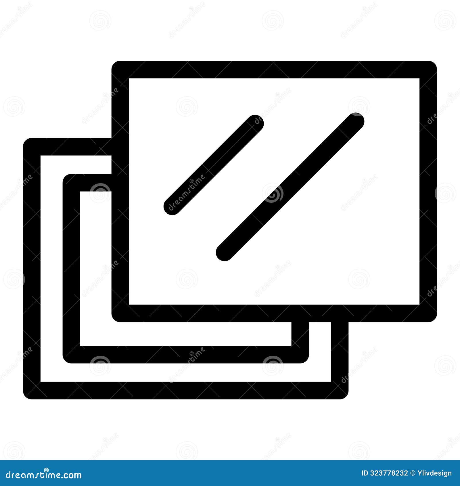 Simple Multiple Window Screens Icon Representing User Interface Design ...