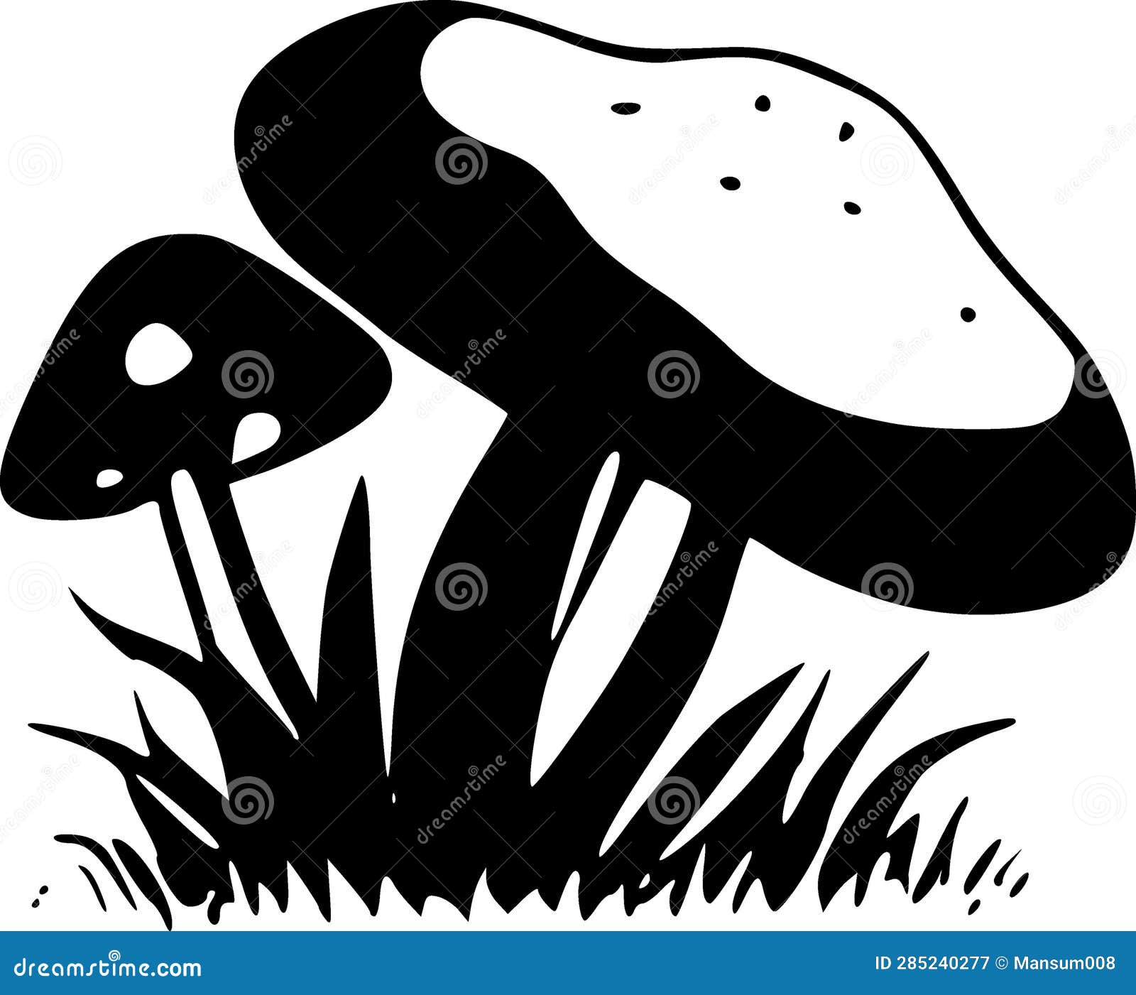 Simple Mushroom Flat Icon Black Stock Illustration - Illustration of ...